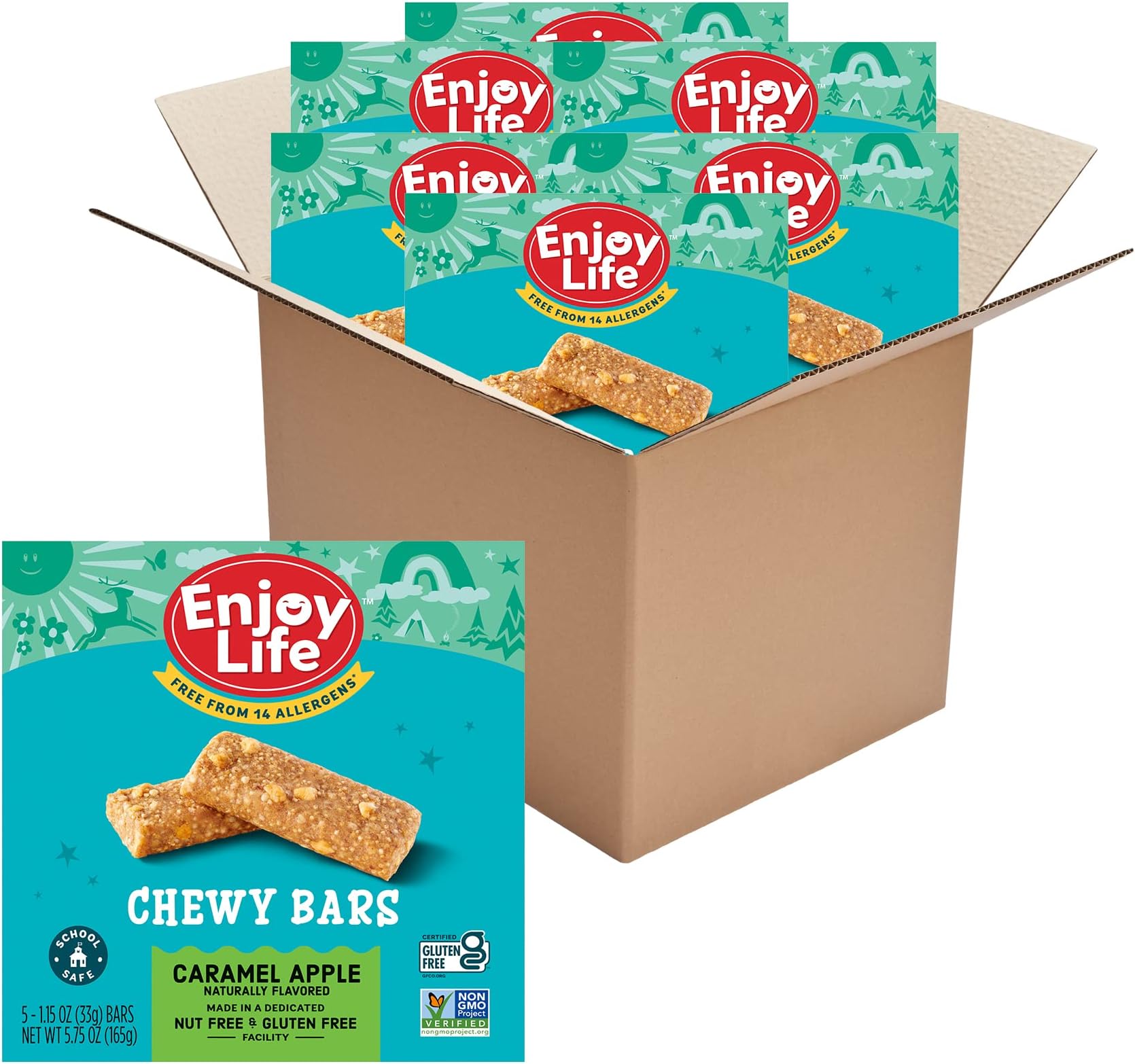 Amazon.com: Enjoy Life Caramel Apple Chewy Bars, 6 Boxes (30 Total Bars ...