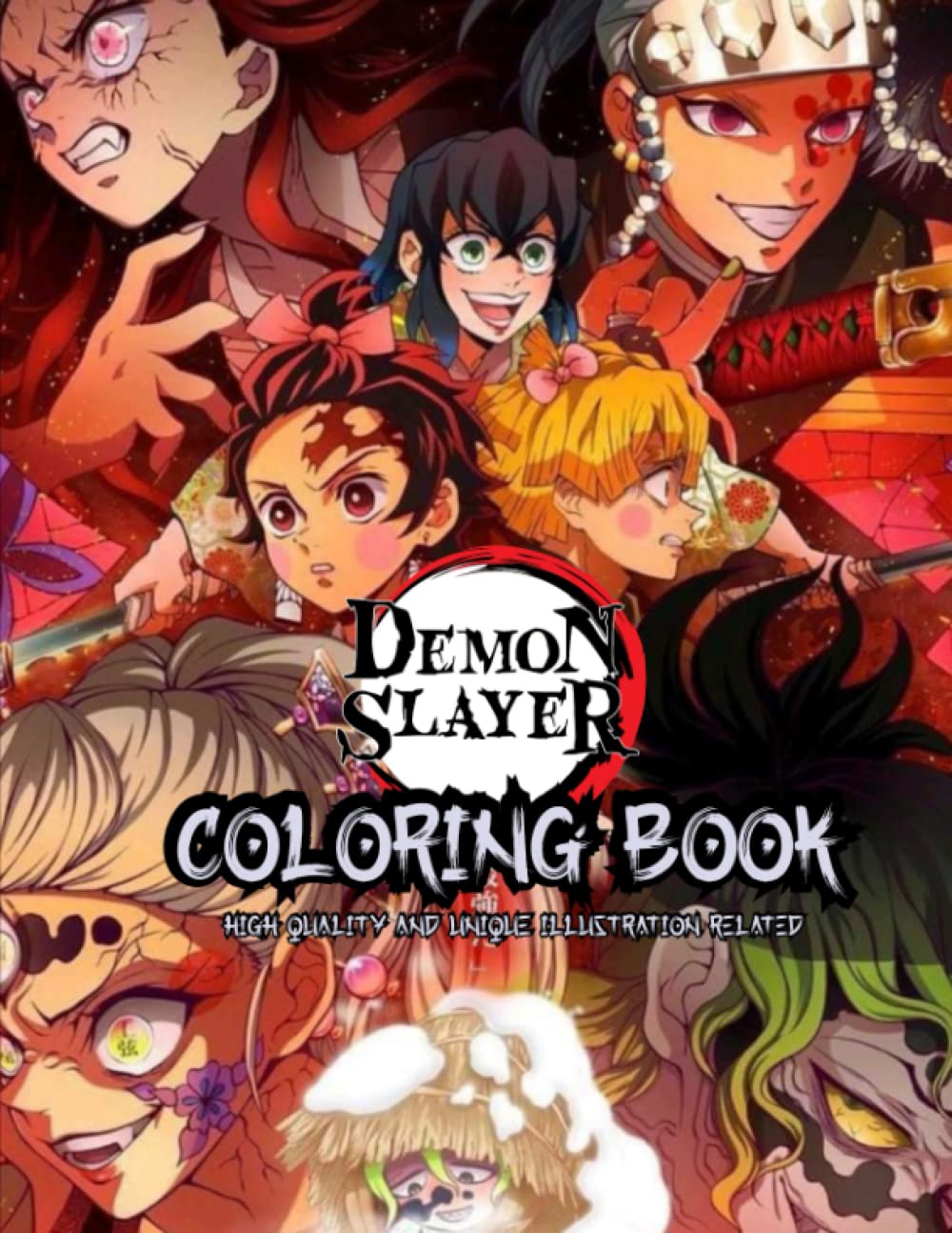 50 Demon Dlayer Coloring Book Vol 1 Anime Coloring Filled | Desertcart ...