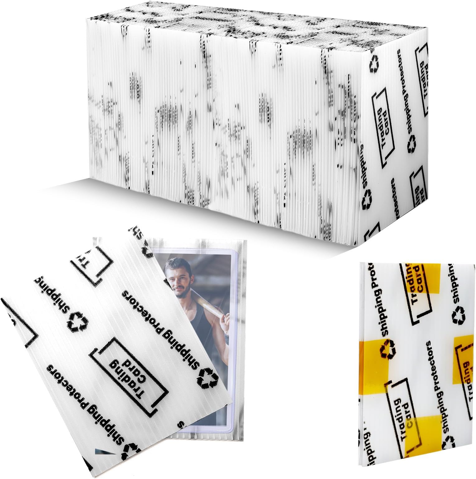 Amazon.com : Fuutreo 100 Pcs Trading Card Shipping Protectors 3.5'' x 4 ...