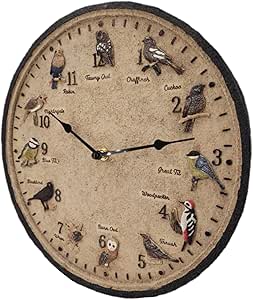 Outdoor Clock - Bird Clocks Wall Clocks Clock with Thermometer - 12in ...