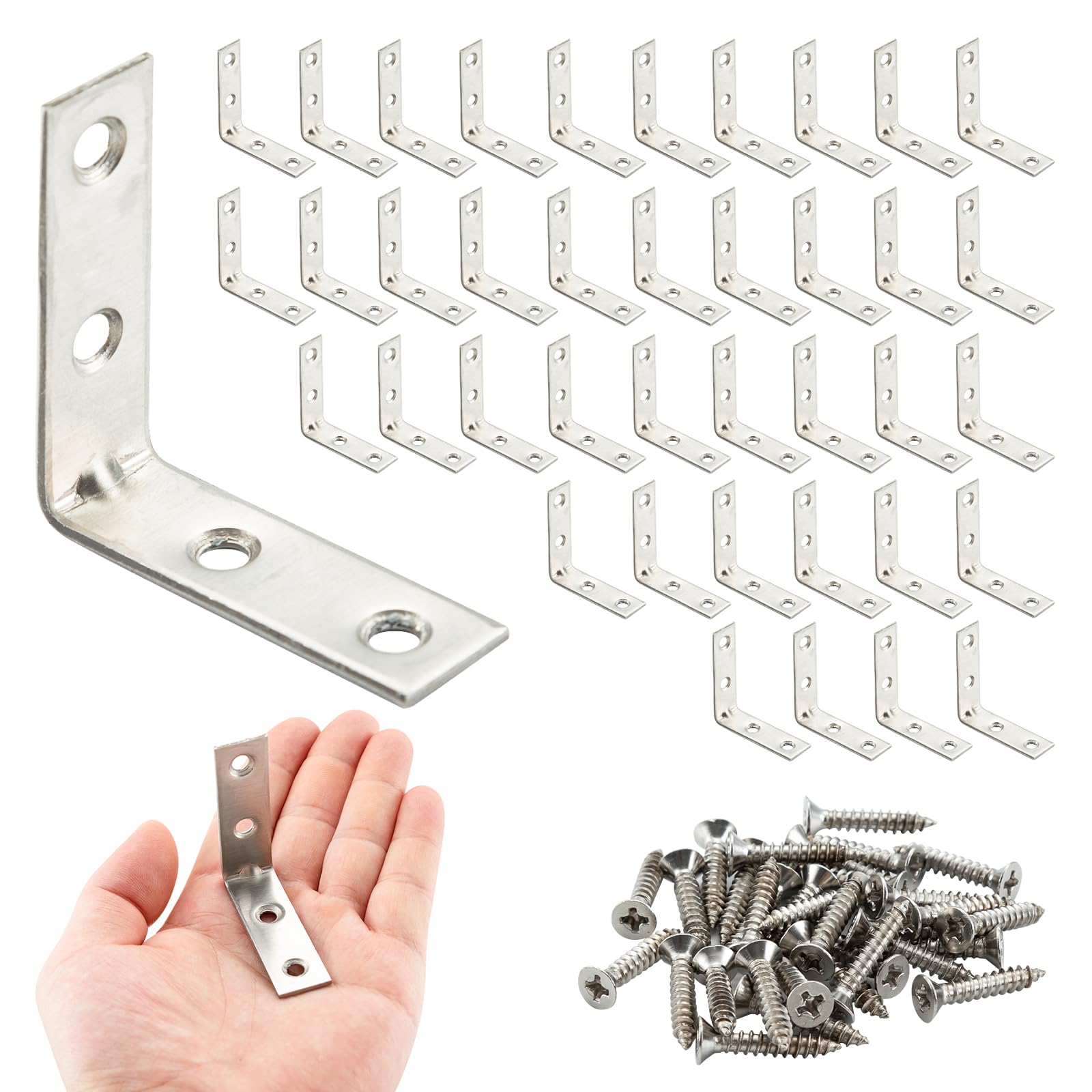 Amazon.com: HOME MASTER HARDWARE 40pcs L Bracket Corner Brace Sets ...