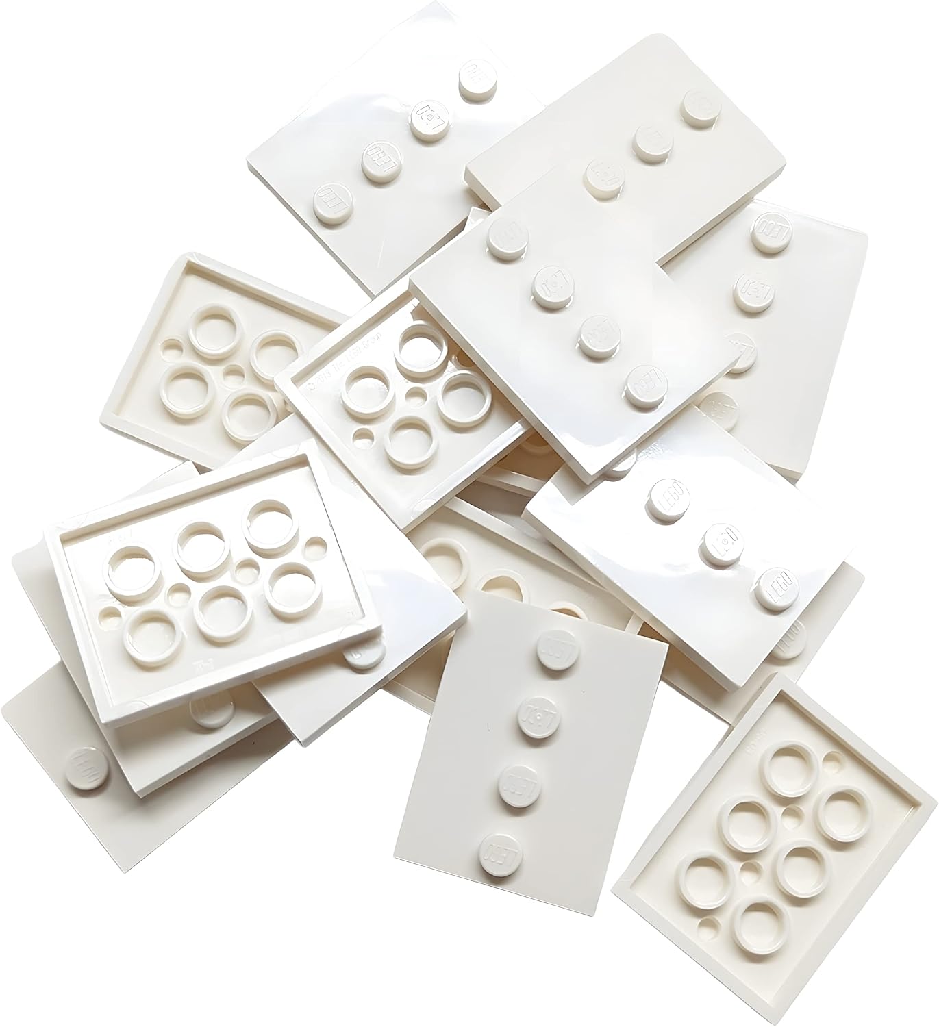 LEGO Parts: White Tile, Modified 3 x 4 with 4 Studs in Center ...