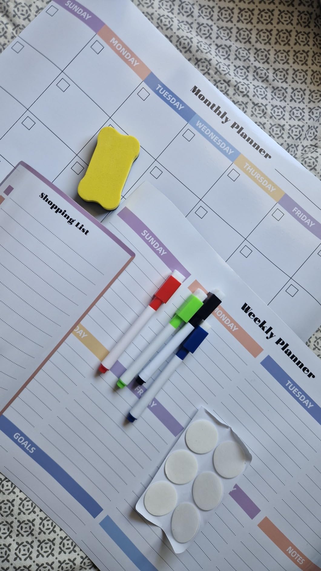 Epzia Magnetic Dry Erase Calendar for Fridge - Kitchen White Board ...