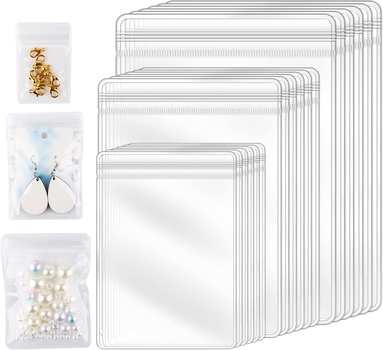 400pcs Mini Sac Bijoux Transparent Plastique Pochette Sachets ...