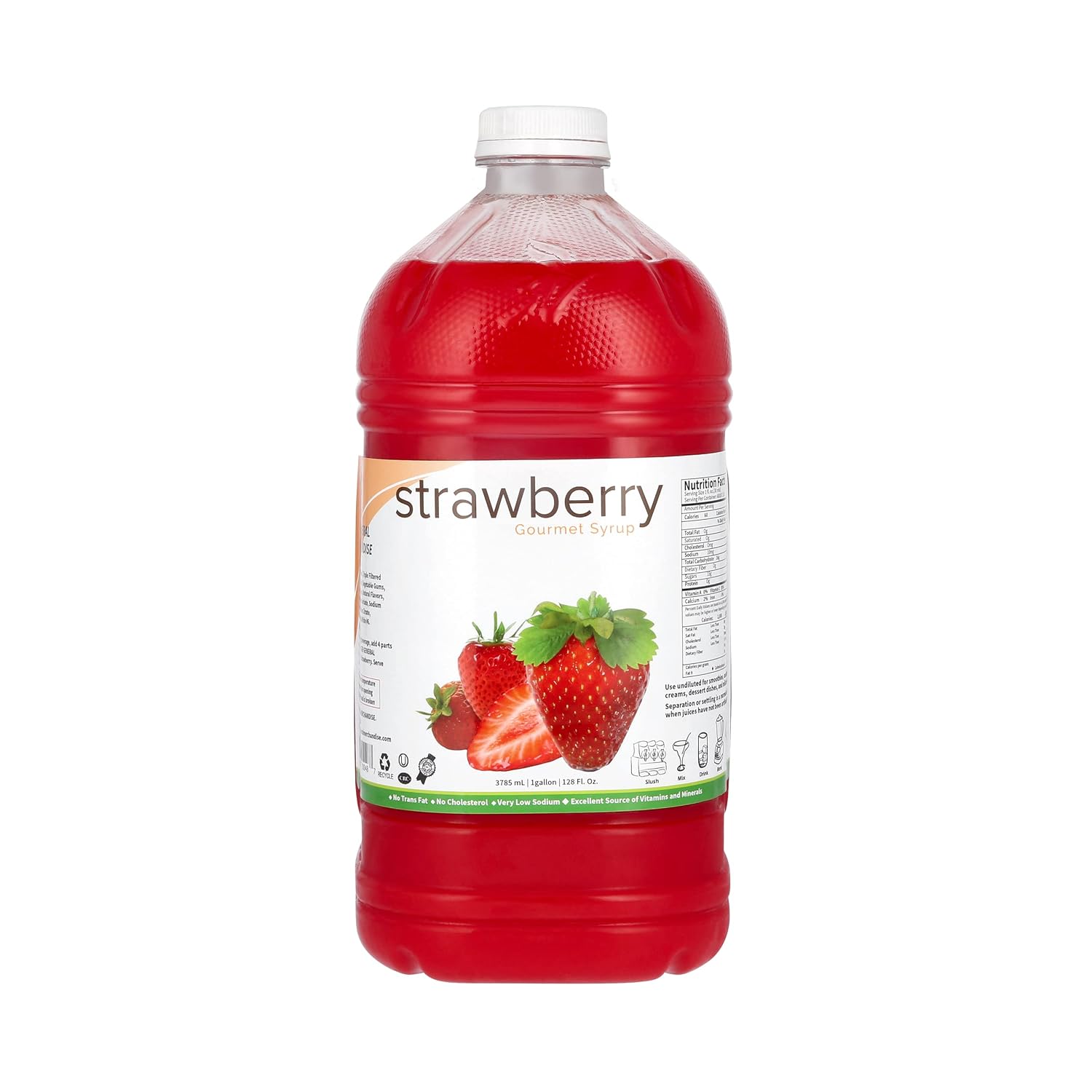 Amazon.com: Strawberry Syrup 1 Gallon (128 Oz) Made from Real Fruits ...