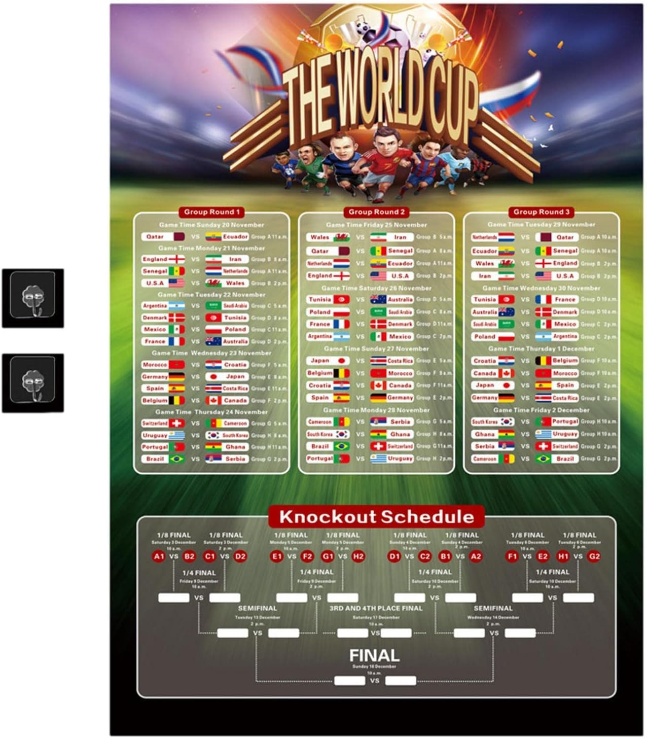 A/R 2022 Fußball Spielplan Wandtafel - Langlebiger und Wall Chart ...