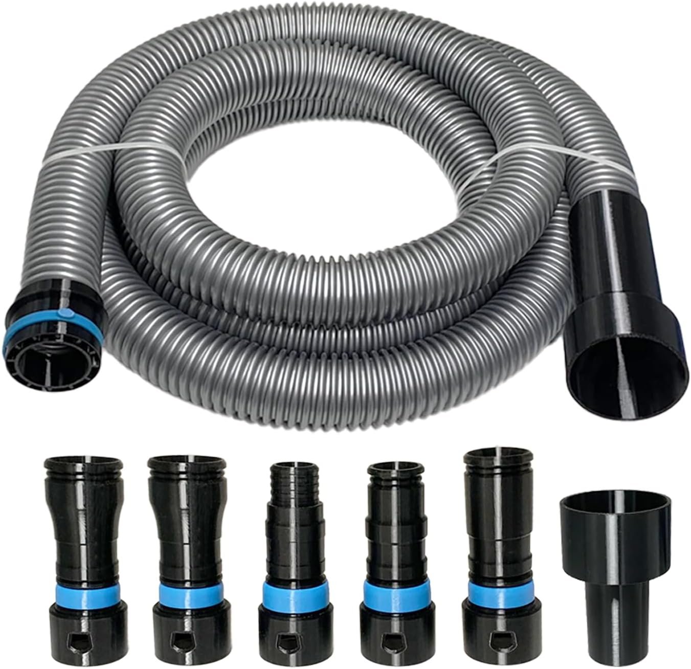 10 Ft Quick Click Vacuum Hose with Multi-Brand Power Tool Adapters for ...
