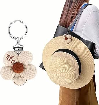 Amazon.com: Hat Clip for Travel on Bag, Cotton Flower Sun Hat Storage ...
