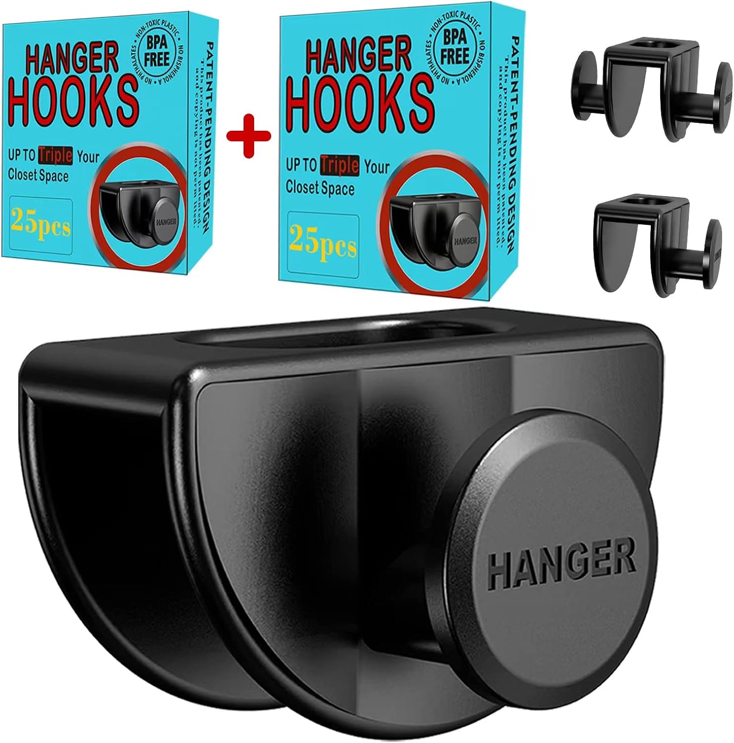 Amazon.com: Space Saving Hangers for Clothes, 50 Pack Double-Sized ...