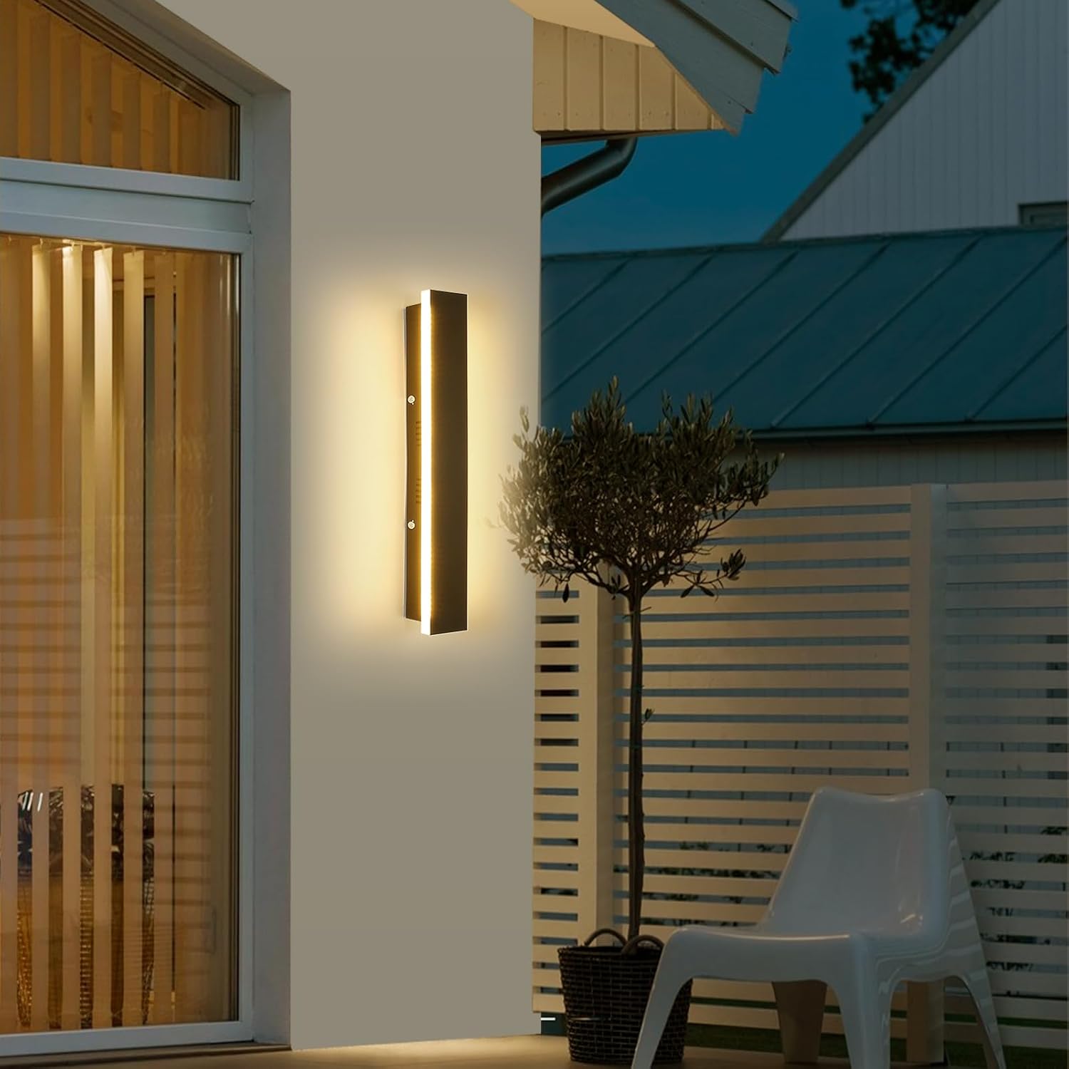 Mikeru 11.8" Modern Exterior Wall Sconces - Switchable 3000k-6000k ...