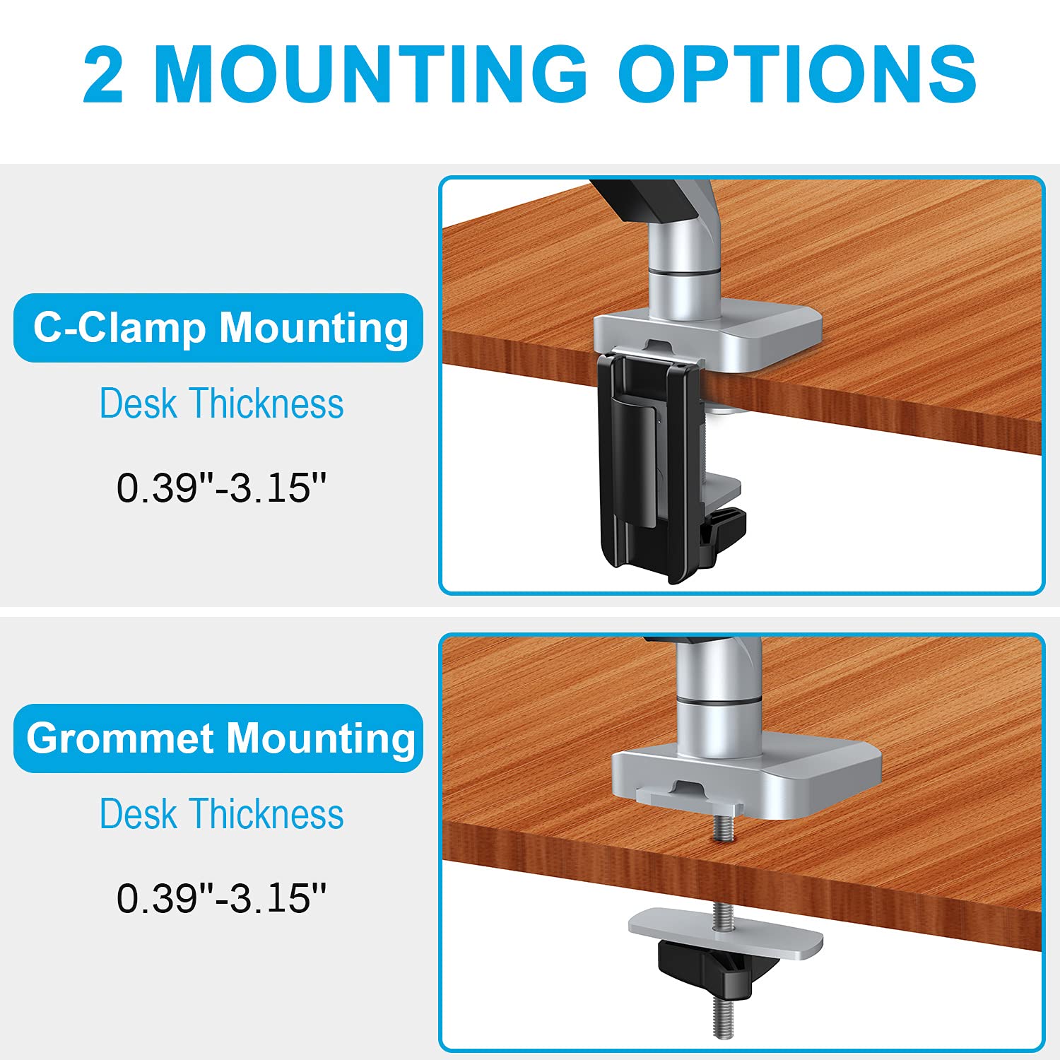 Buy Single Monitor Desk Mount, Cast Aluminum, Articulating Monitor ...