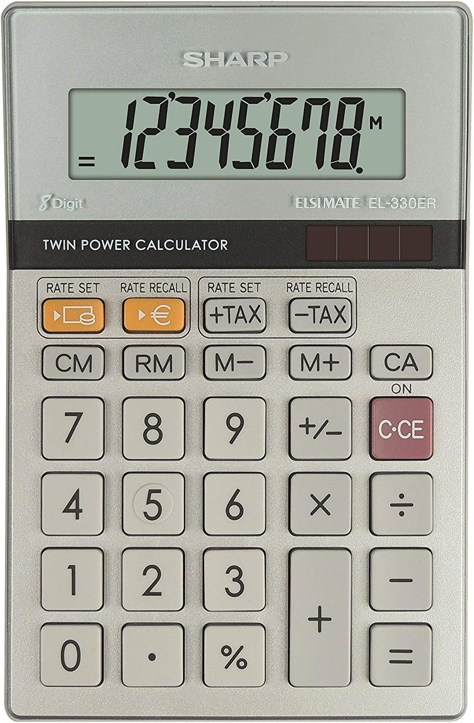 Sharp Silver 8-Digit Semi-Desktop Calculator EL-330ERB : Amazon.co.uk ...
