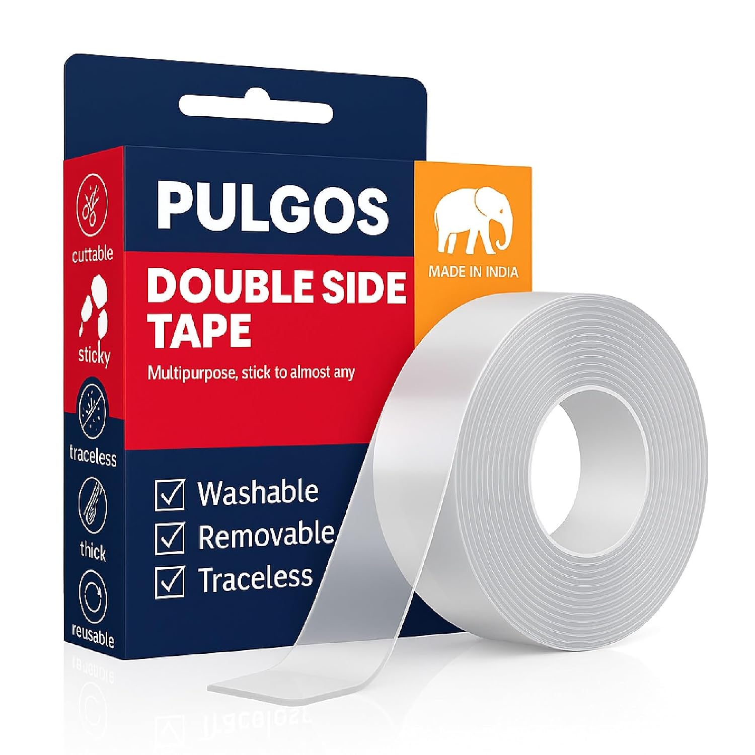 PulGos Double Sided Transparent Tape – Extra Heavy Duty Double Sided ...