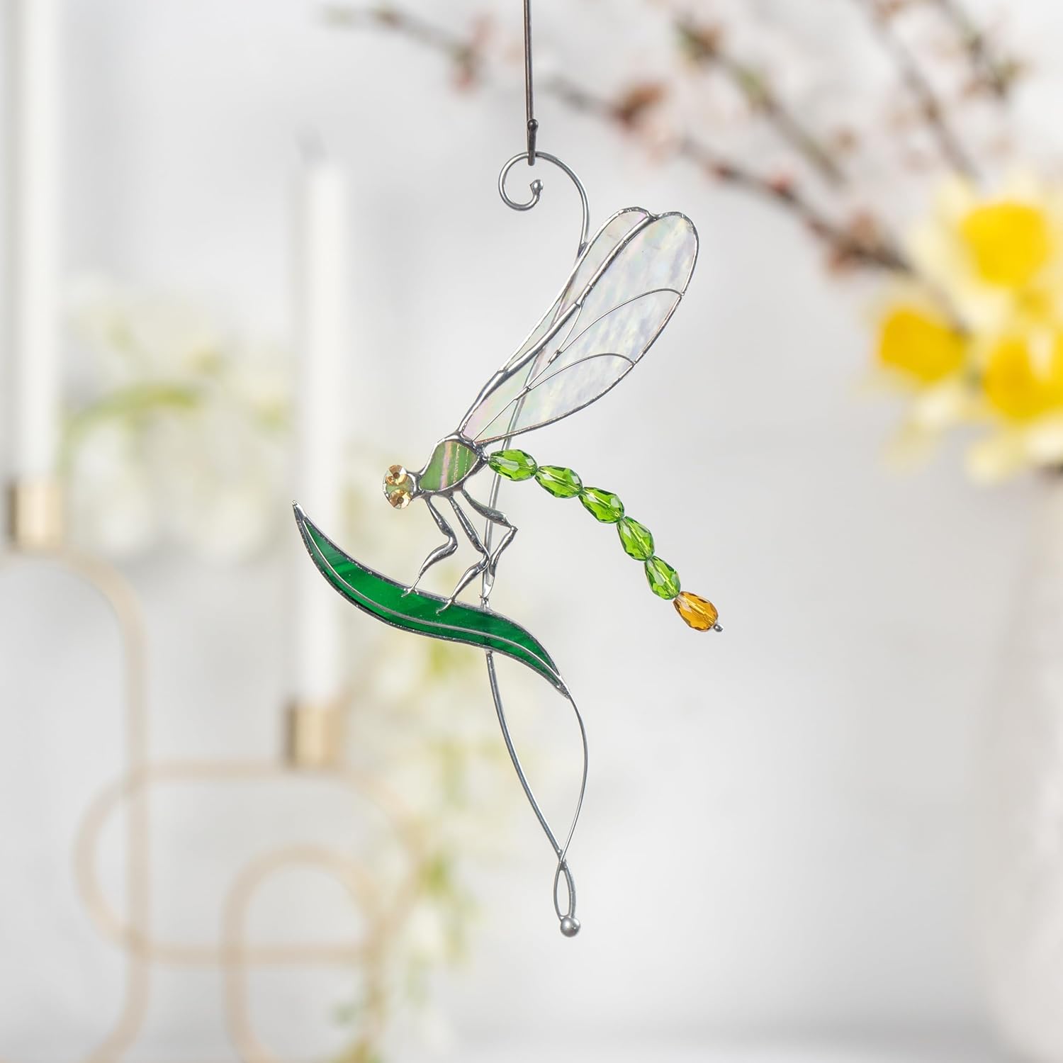 Amazon.com: Dragonfly Gift Insects Handmade Stained Glass Suncatcher ...