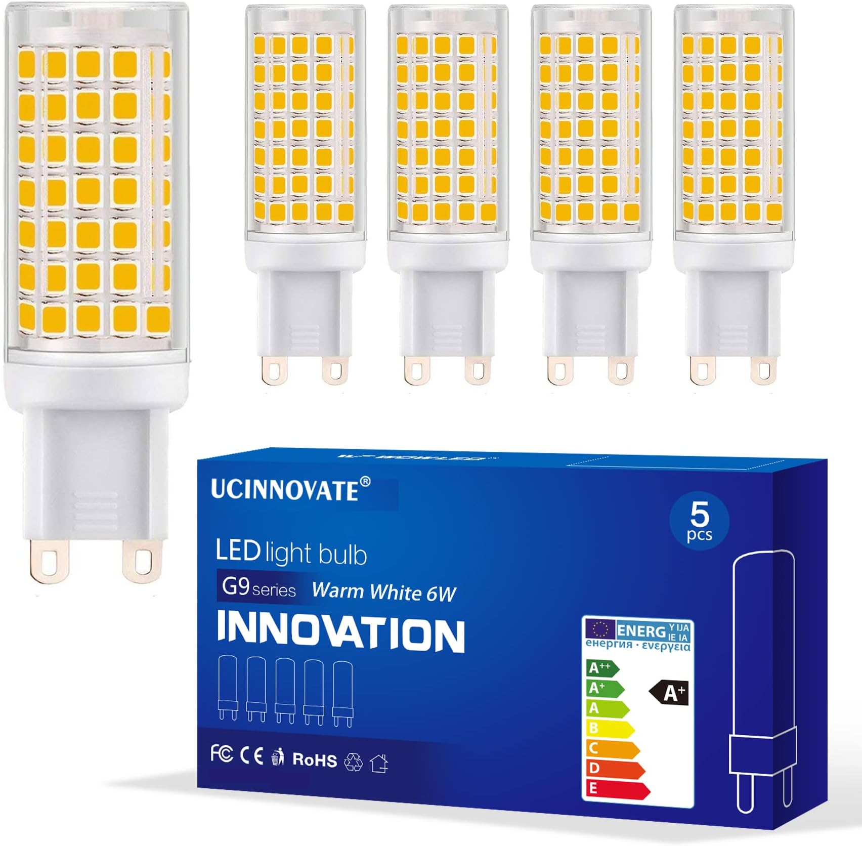 DiCUNO G9 LED Light Bulb 4W 40W Halogen Equivalent 450LM Warm White ...