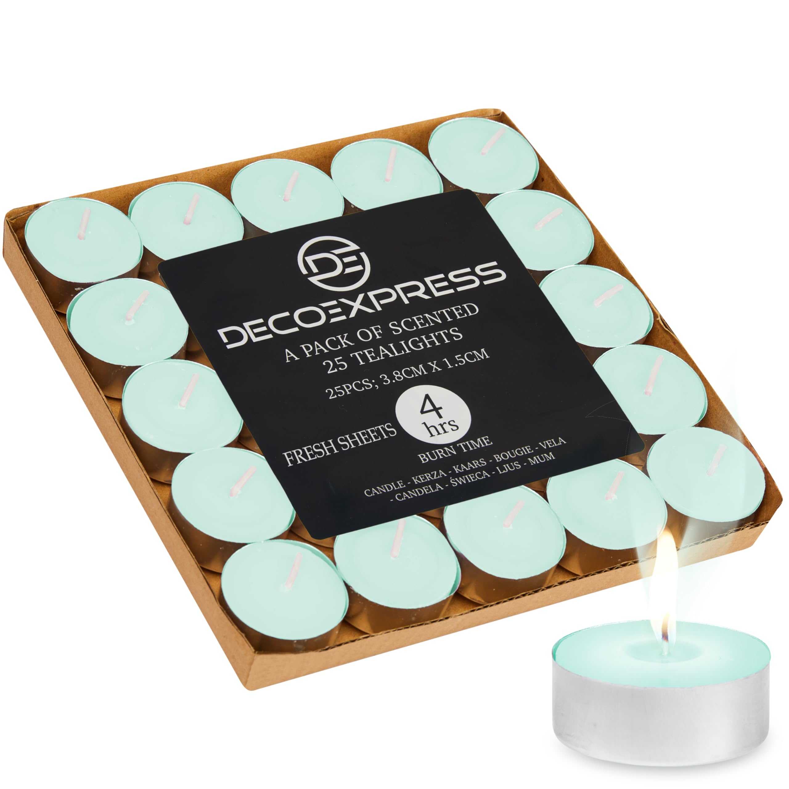 DECO EXPRESS Tealight Candles Multipack of 200, 100, 50, 25 or 24 ...