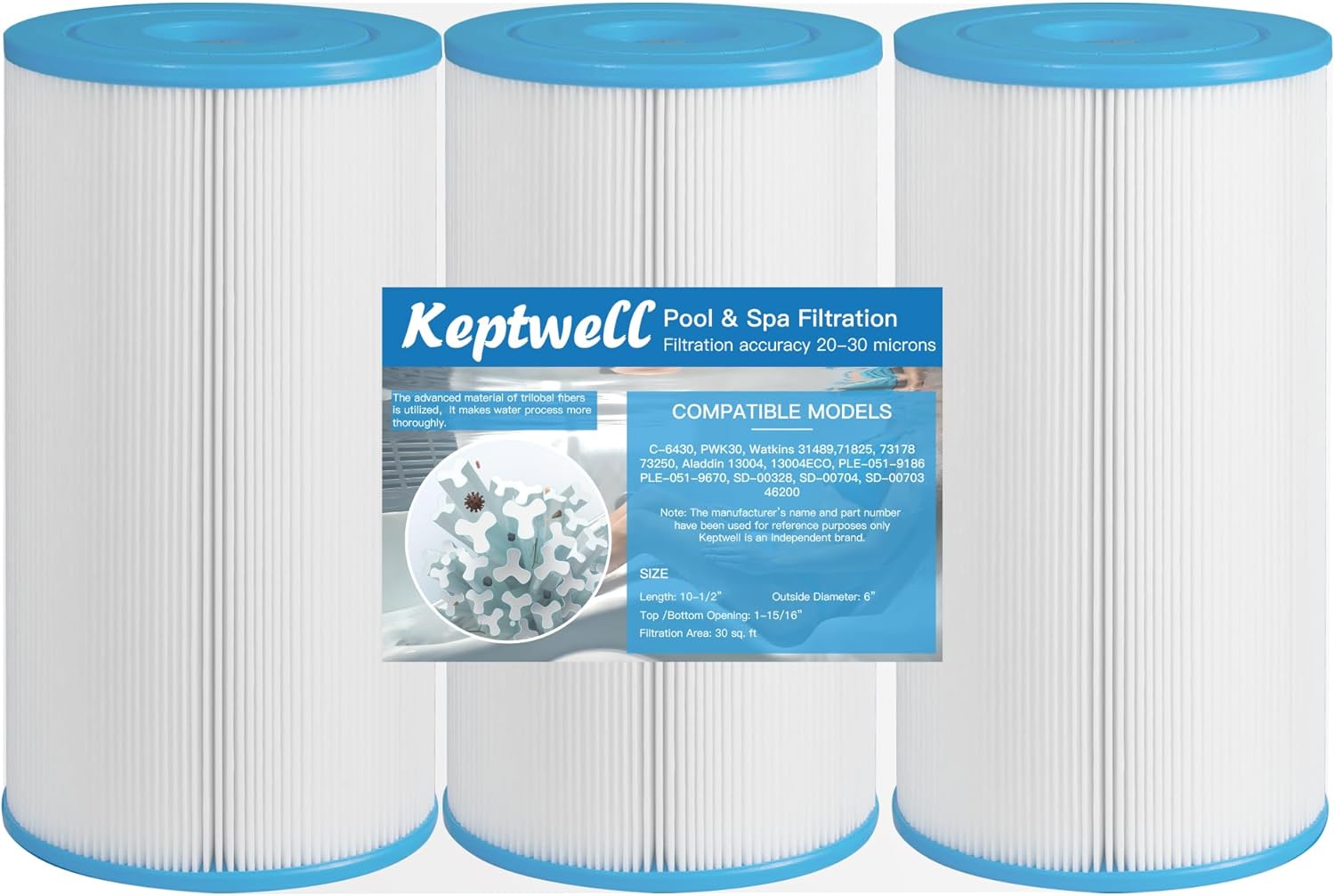 Amazon.com: Keptwell SPA Filter Compatible with PWK30, C-6430, Watkins ...
