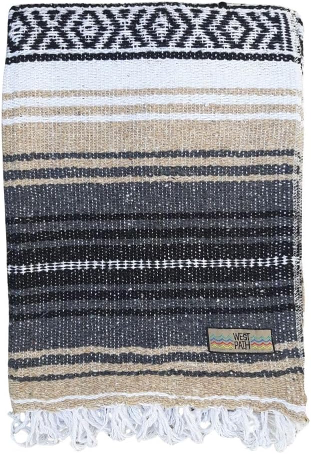 Amazon.com: Open Road Goods Tan/Beige Mexican Blanket - Authentic ...