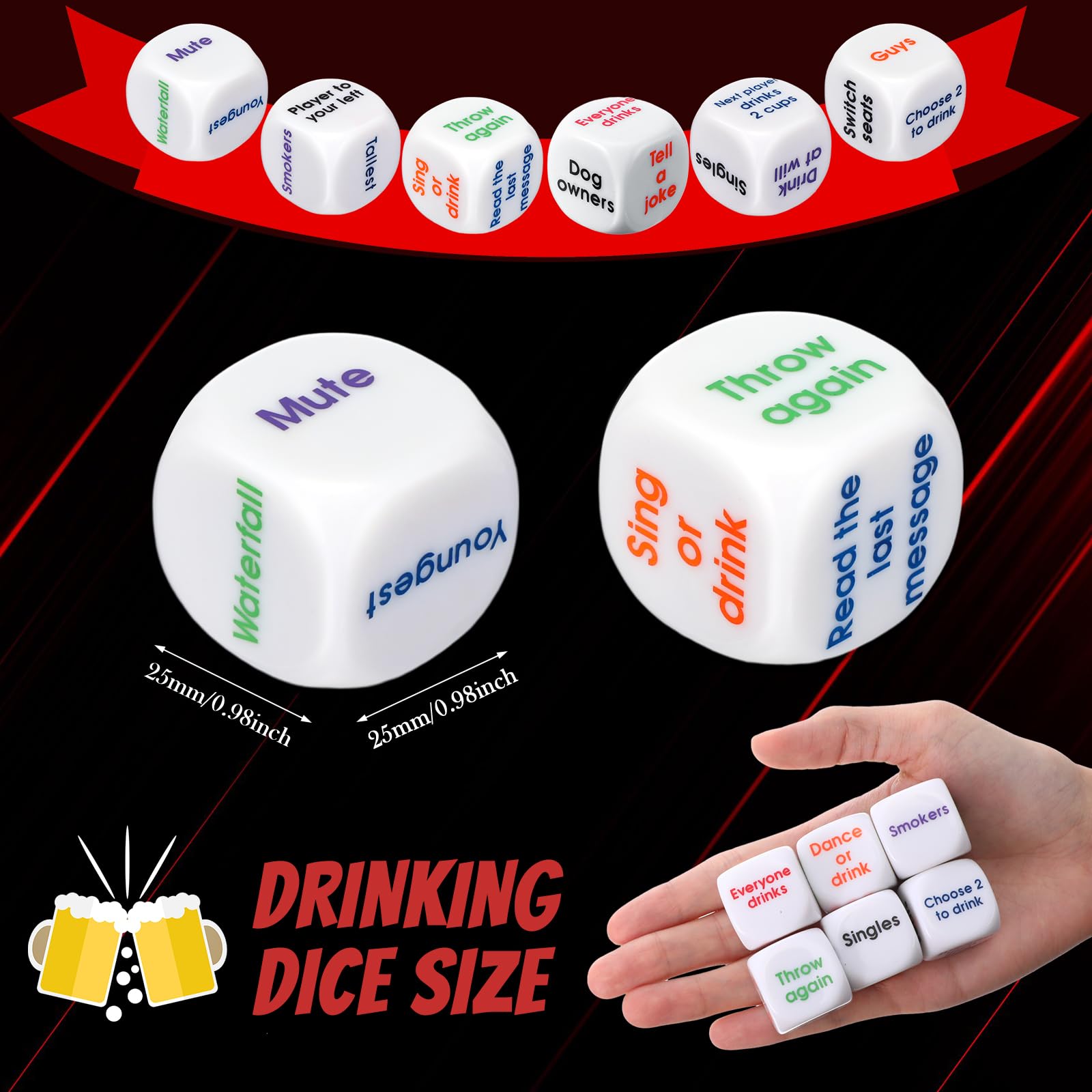 Snapklik.com : Hanaive 6 Pcs Drinking Dice Bar Rolling Decider ...