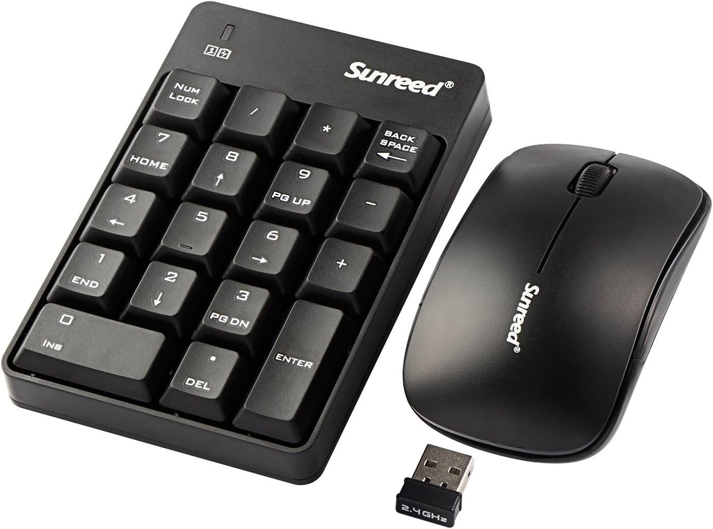 Numeric Keypad & Mouse Combo, Sunreed 2.4G Wireless Mini USB Number Pad ...