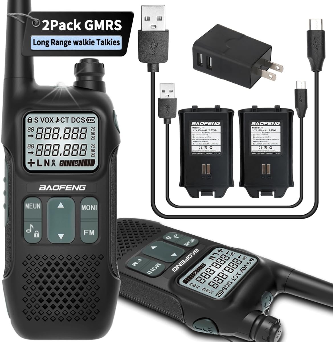 Amazon.com: Baofeng GMRS Handheld Radio Walkie Talkies Long Range ...
