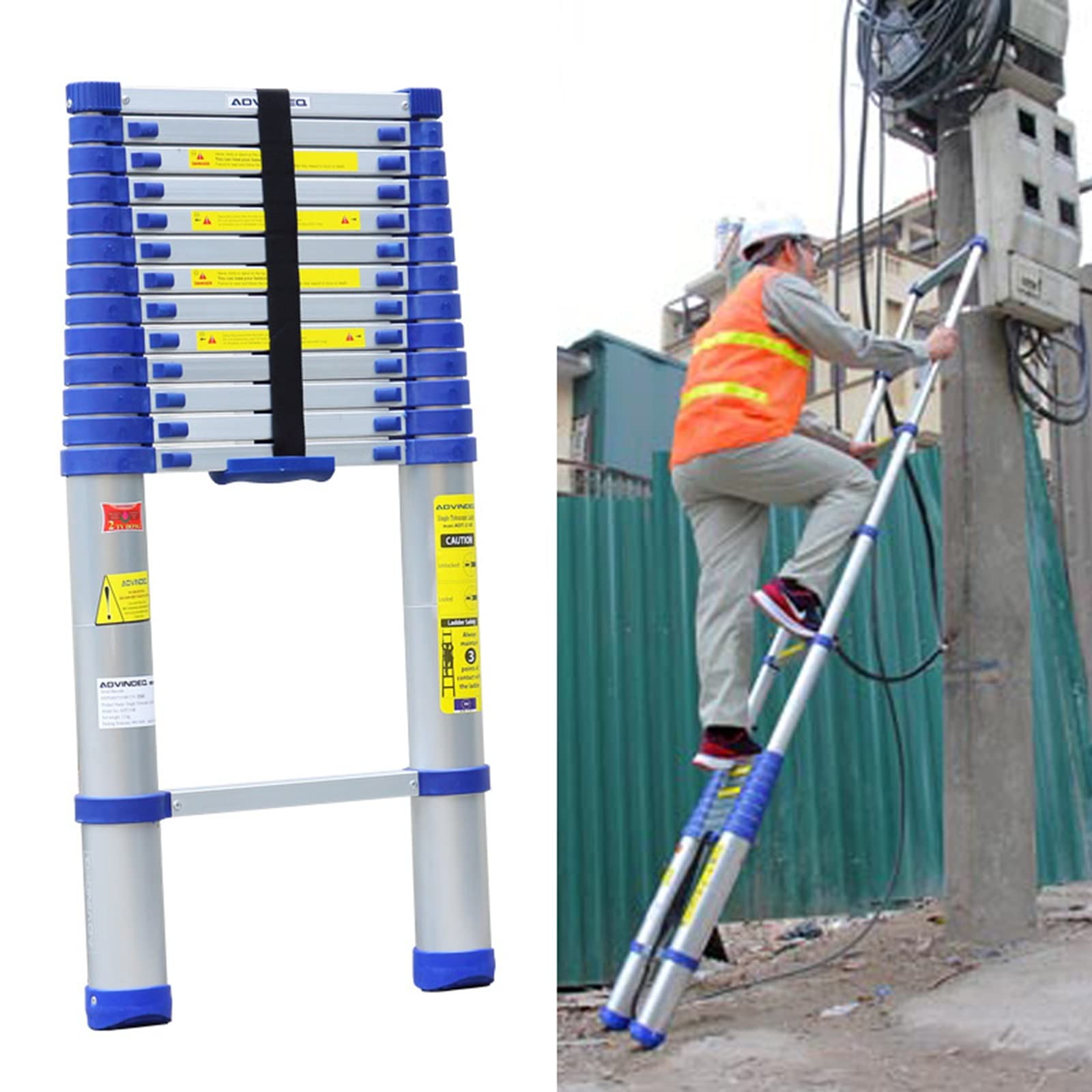 Aluminum Extension Ladder TYXTYX 23FT Telescopic Ladder - Aluminum ...