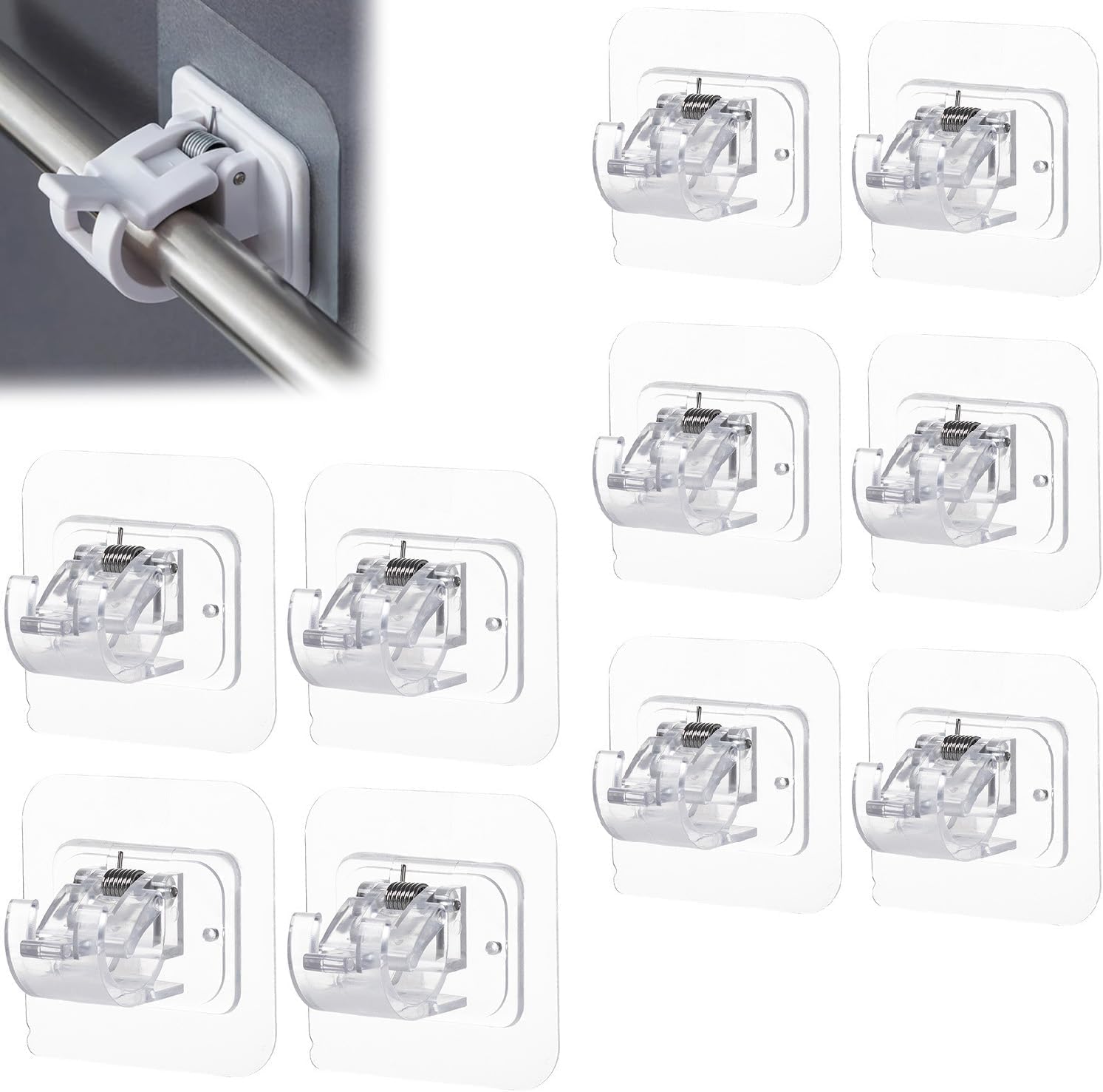 Amazon.com: Nail-Free Adjustable Curtain Rod Holders, Curtain Rods No ...