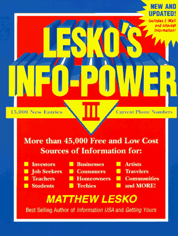 Amazon.com: Lesko's Info-Power: 9780787608804: Lesko, Matthew: Books