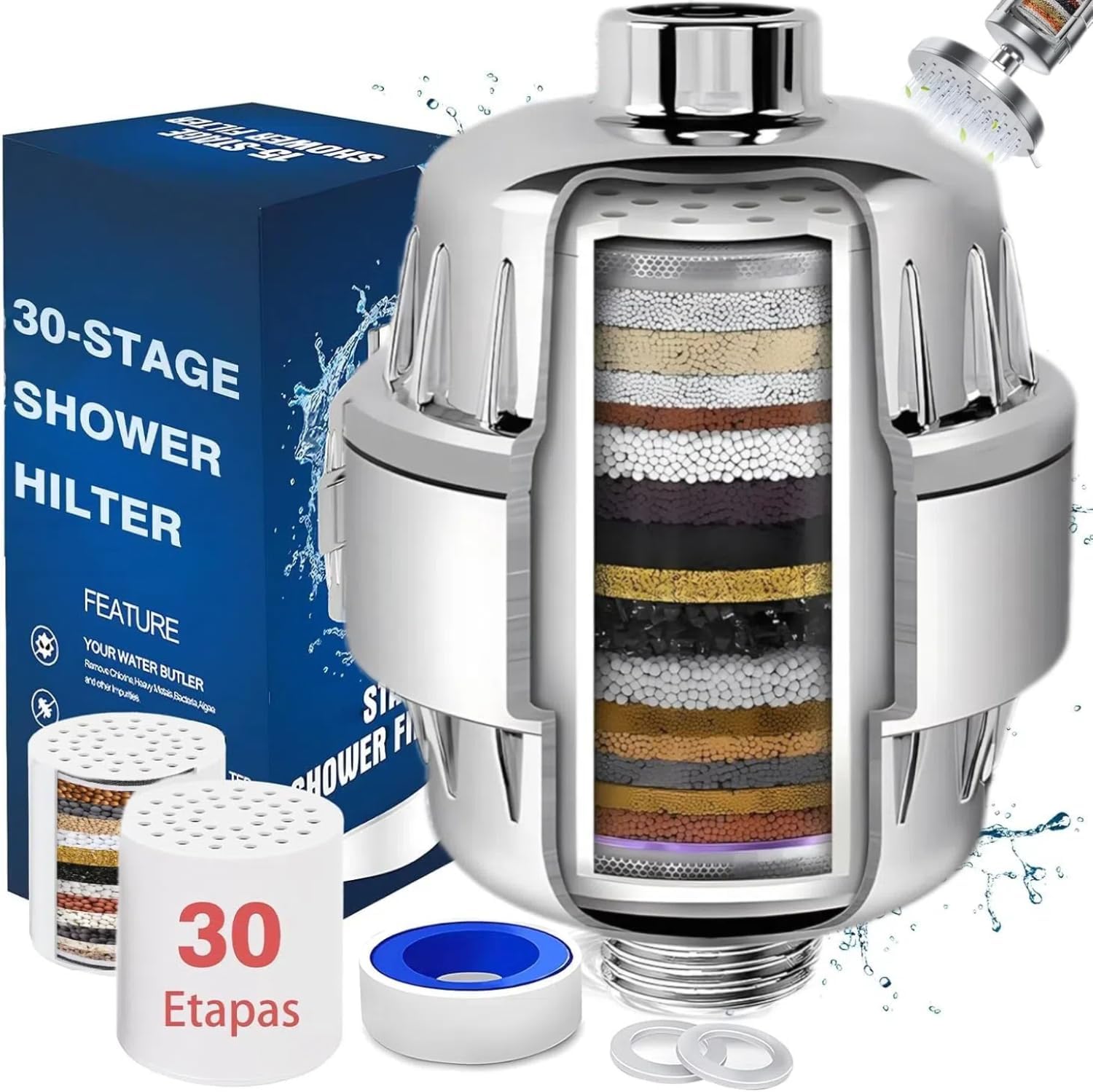 SNORF Cartucho de Filtro para Ducha de Nivel 20 (Paquete de 2 ...