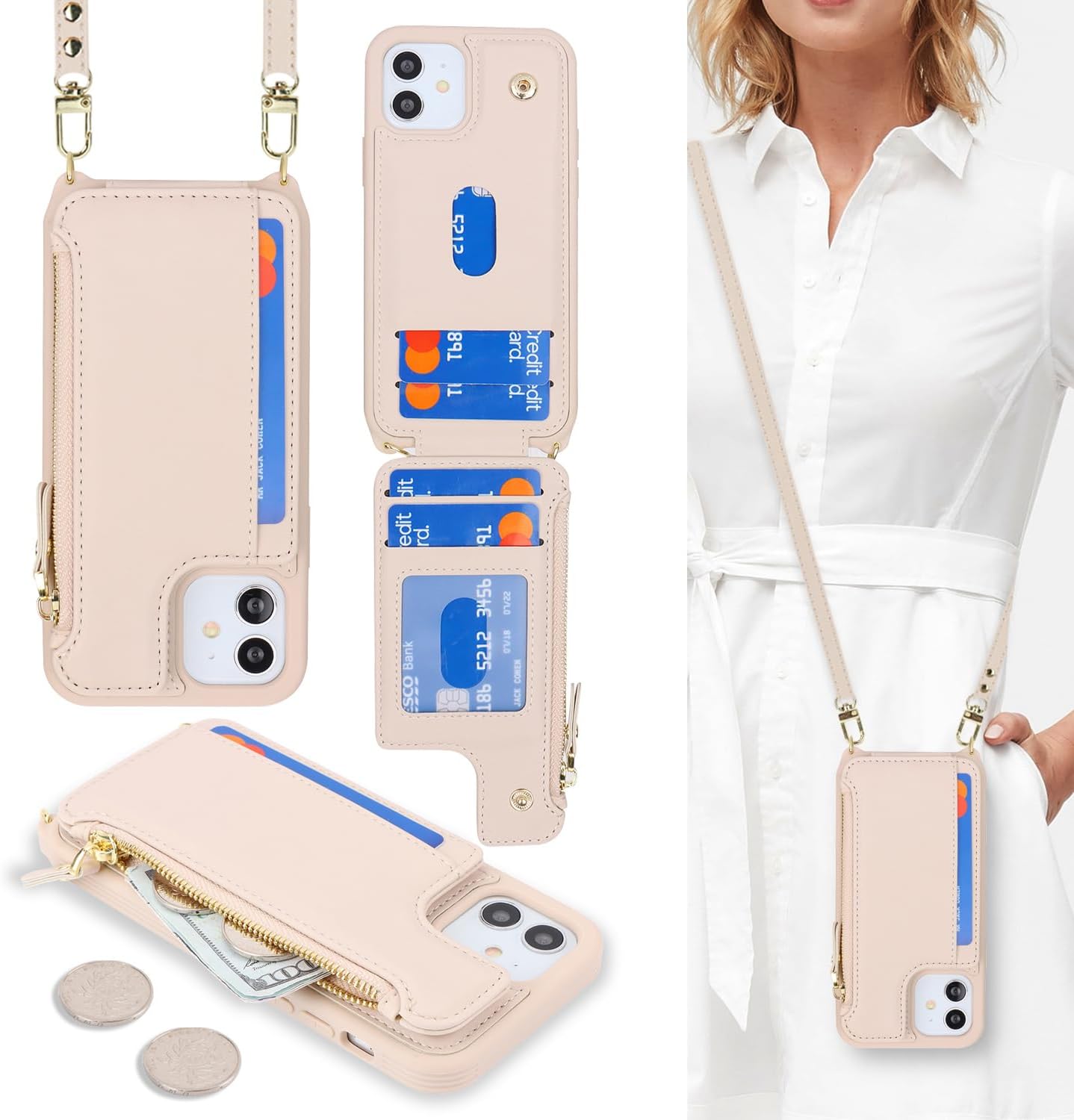 Amazon.com: Cavor for iPhone 12 Wallet Case with Card Holder for Women ...