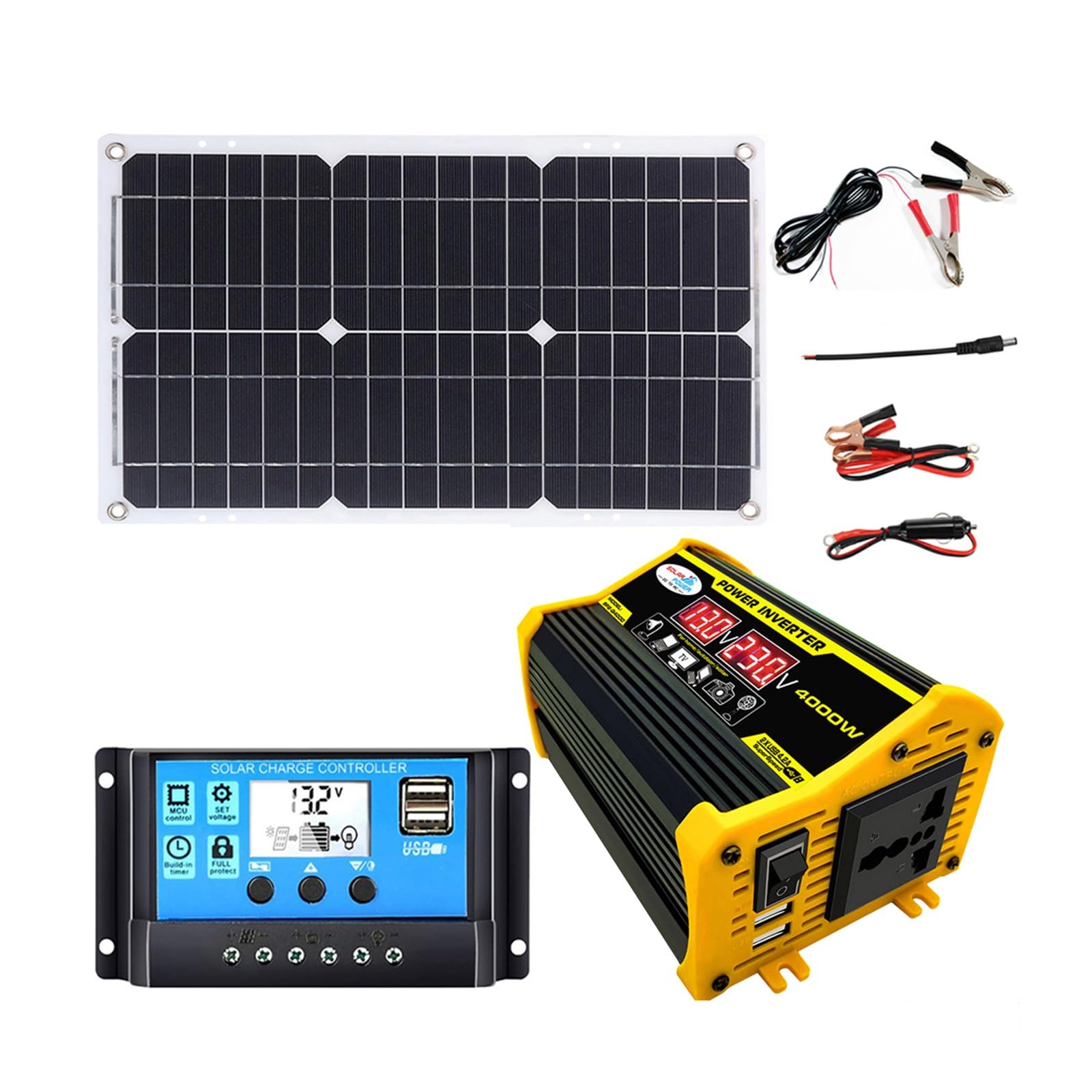 Amazon.com: OLONETO Kit de panel solar con inversor de combinación de ...