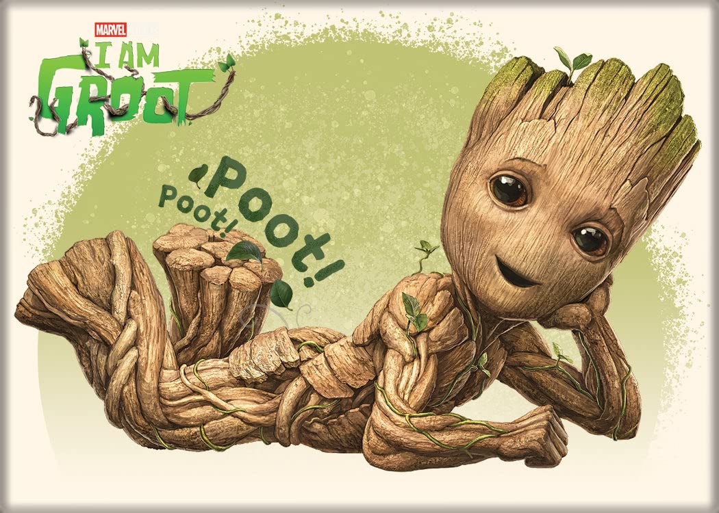Amazon.com: Ata-Boy Marvel Disney Plus I am Groot Poot Poot 2.5 X 3.5 ...