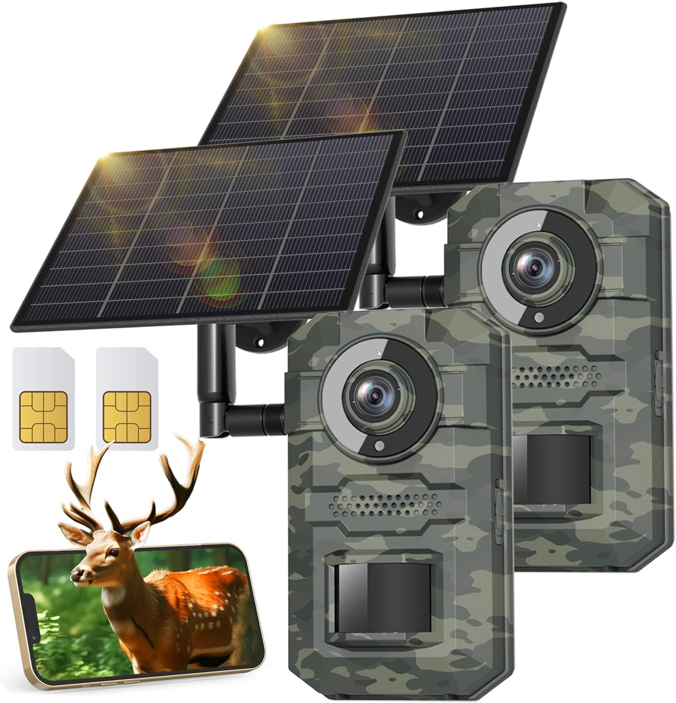 Amazon.com: ELECCTV 2PACK Solar Trail Cameras, Cellular Trail Cameras ...