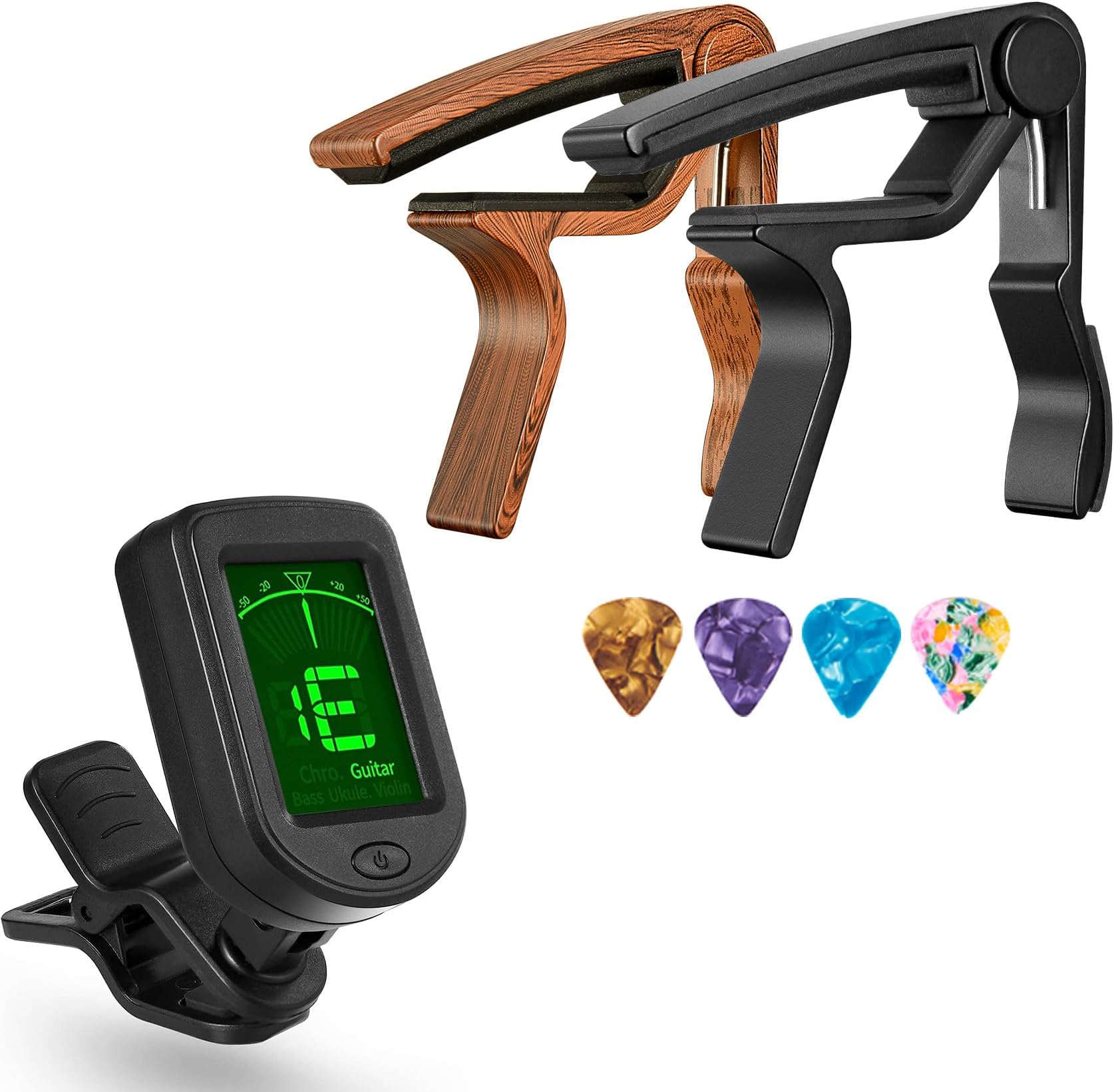 Amazon.com: Guitar Capo,2 Pack Capo Black and Rosewood Capo, Guitar ...