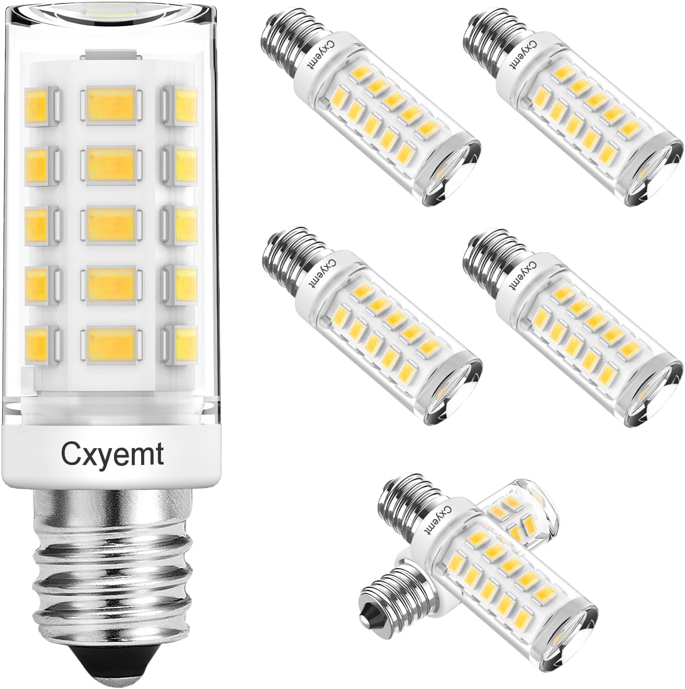 Cxyemt E12 LED Bulb 4W (Equivalent 40 Watt), T4 Candelabra Light Bulbs ...