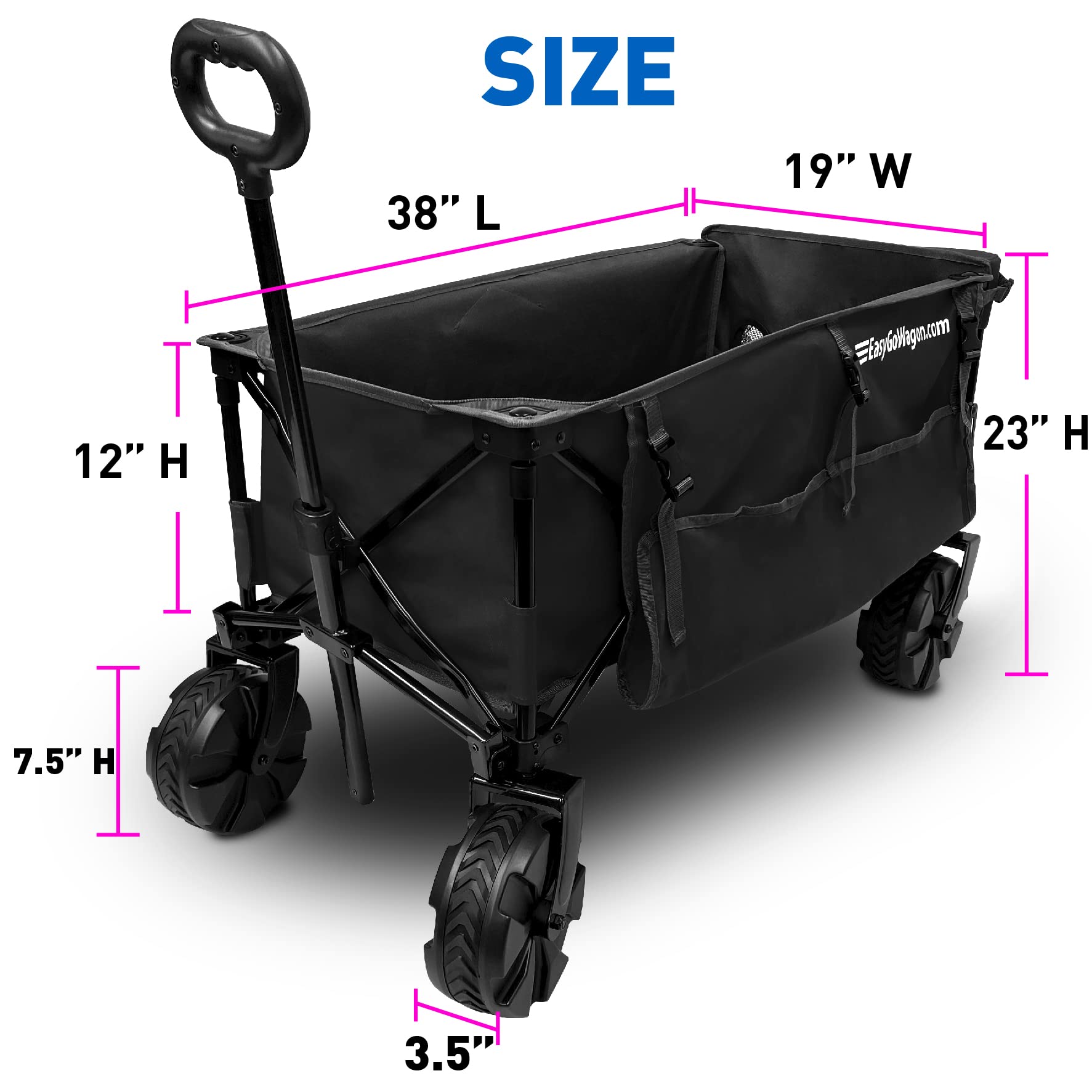 EasyGoProducts Deluxe Folding Beach Wagon – Big Wheel Beach Cart w ...