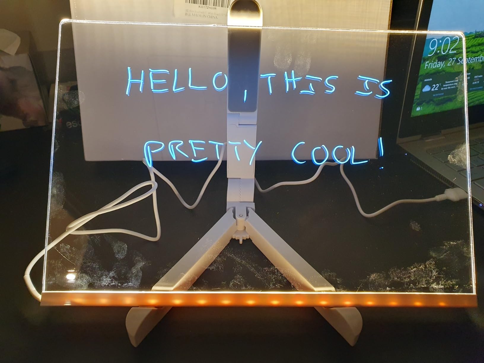 LED Note Board with 7 Colors Pen, 2024 Glowing Acrylic Letter Erase ...