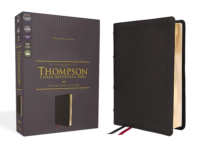 NASB, Thompson Chain-Reference Bible, Genuine Leather, Calfskin, Black ...