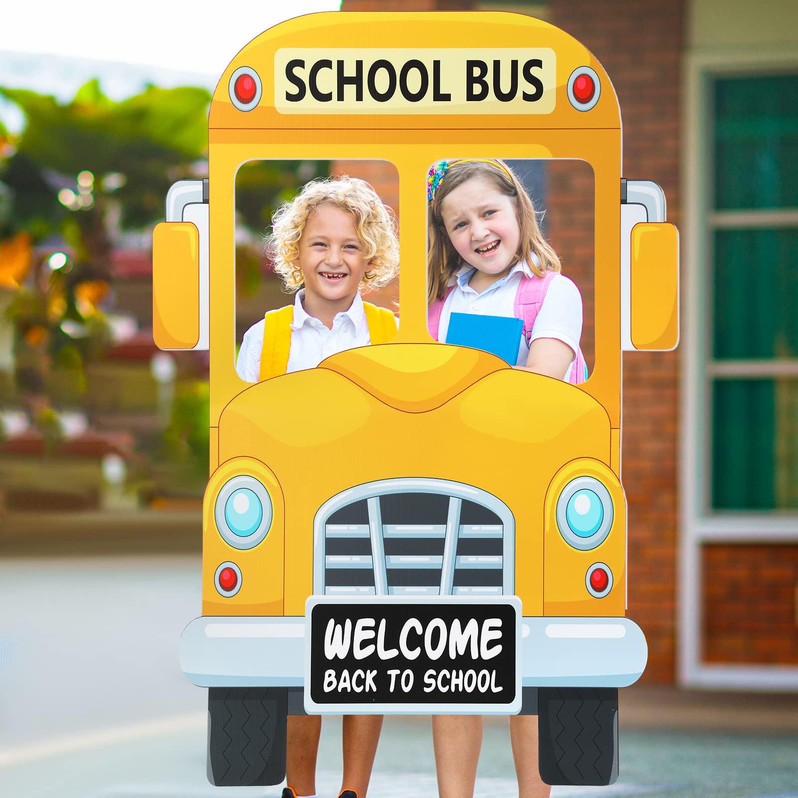 BBTO School Bus Photo Frame Back to School Decorations 35 Inch Yellow ...