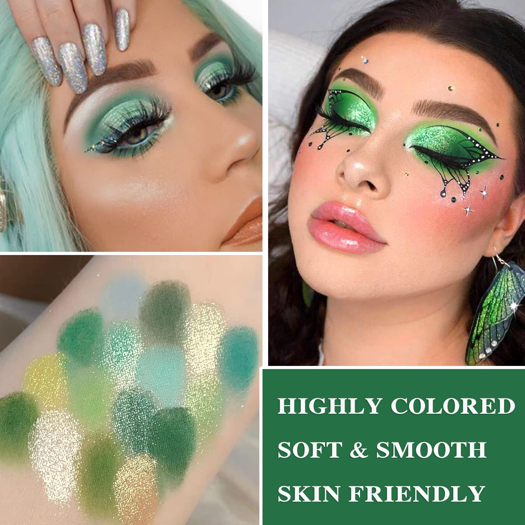 Green Glitter Eye Makeup 0714