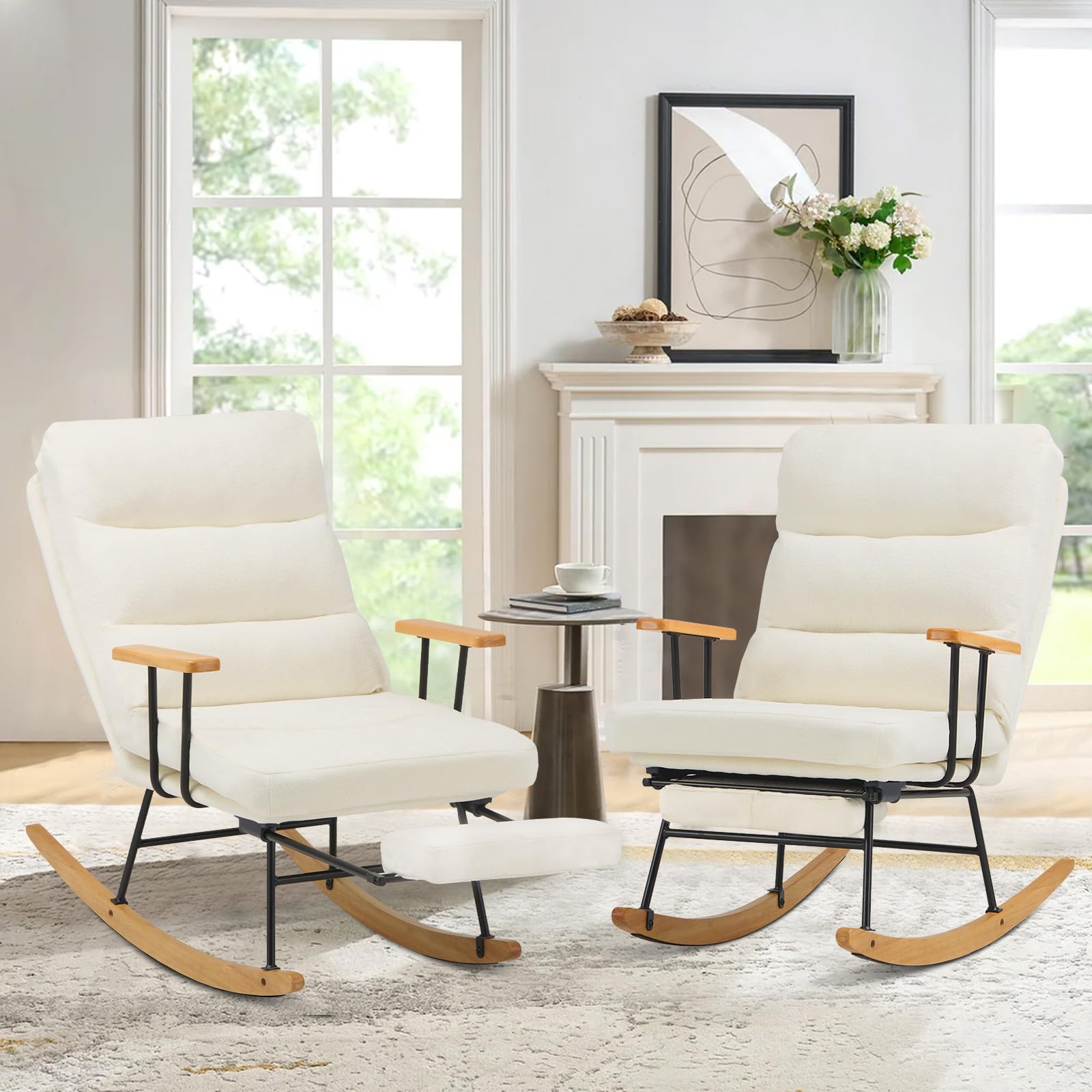 Amazon.com: Rocking Chair with Footrest-Glider Rocker Chair with ...