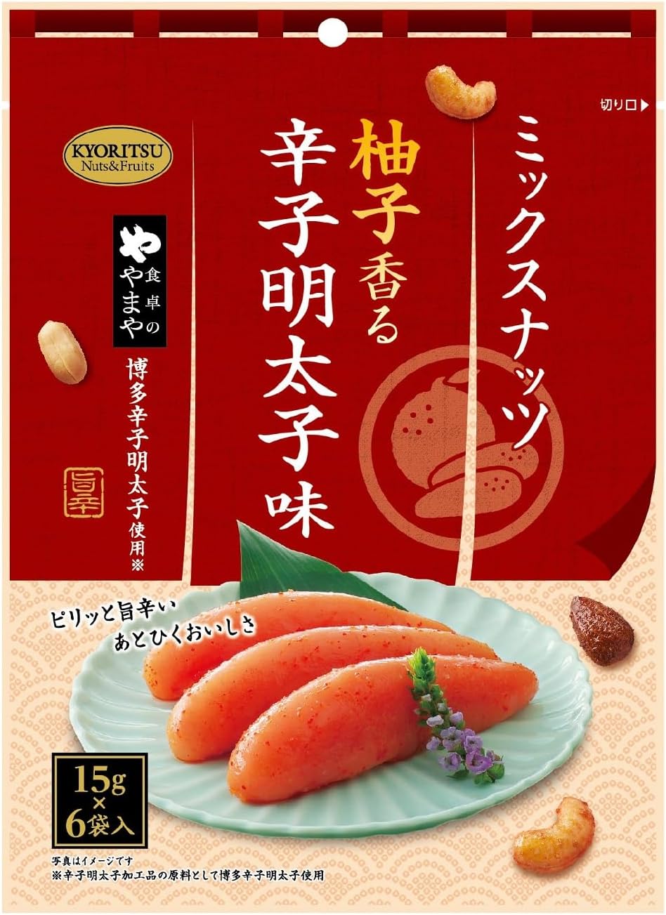 Amazon | 共立食品 ミックスナッツ柚子香る辛子明太子味6P 90g(15g×6袋) | 共立食品 | おつまみ・珍味 通販