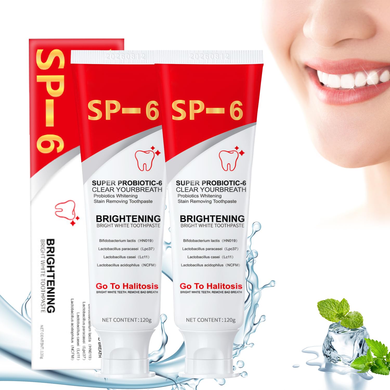 Amazon.com: Sp-6 Ultra Whitening Toothpaste, Super Probiotic SP-6 ...
