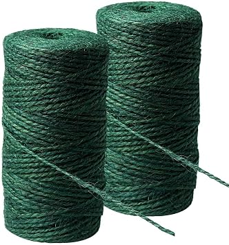 2 Rolls Green Hemp Garden Twine, Garden String Christmas Twine Natural ...