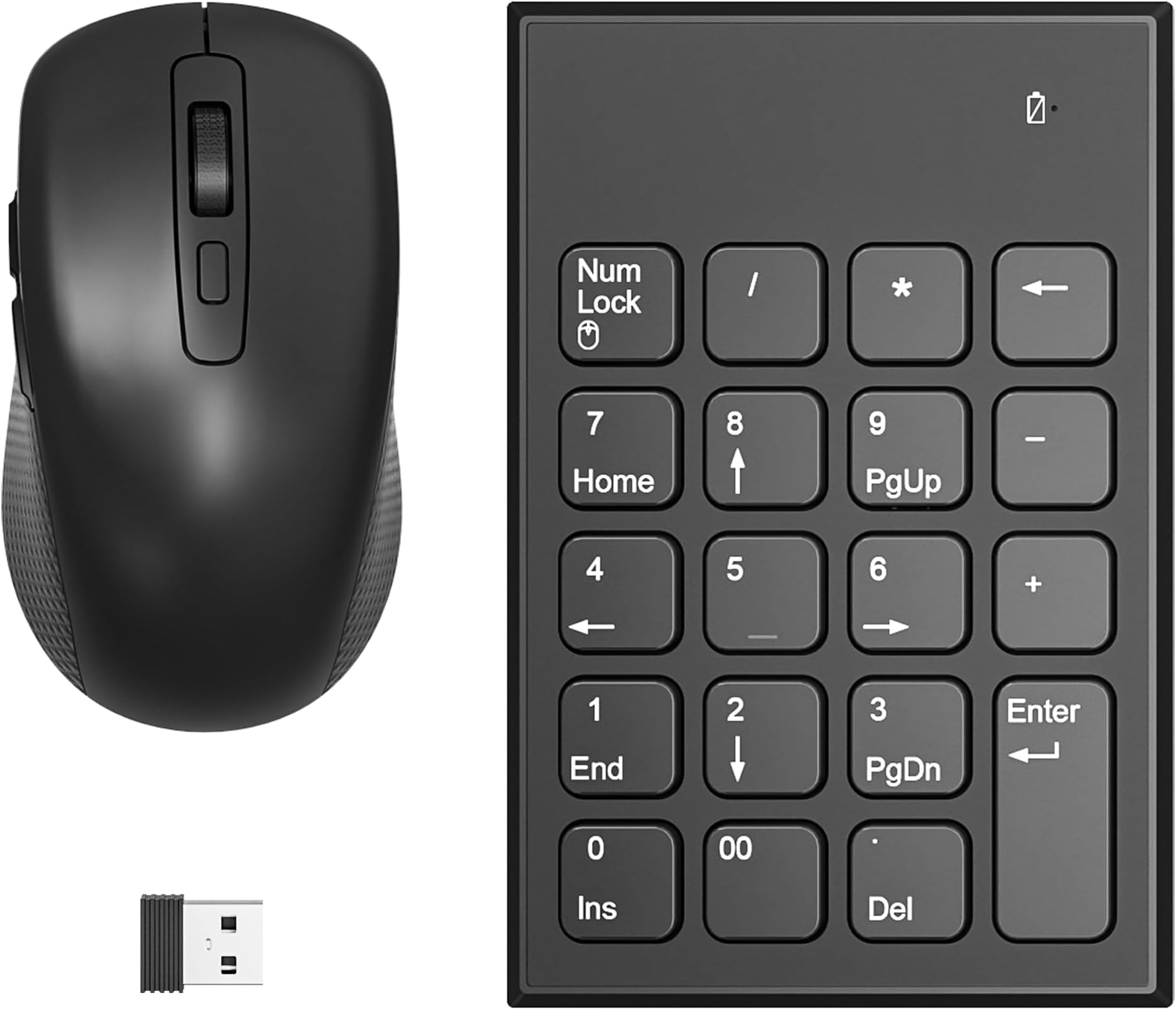 Amazon.com: Wireless Number Pad and Mouse, Ultra Slim 2.4 GHz 19 Keys ...