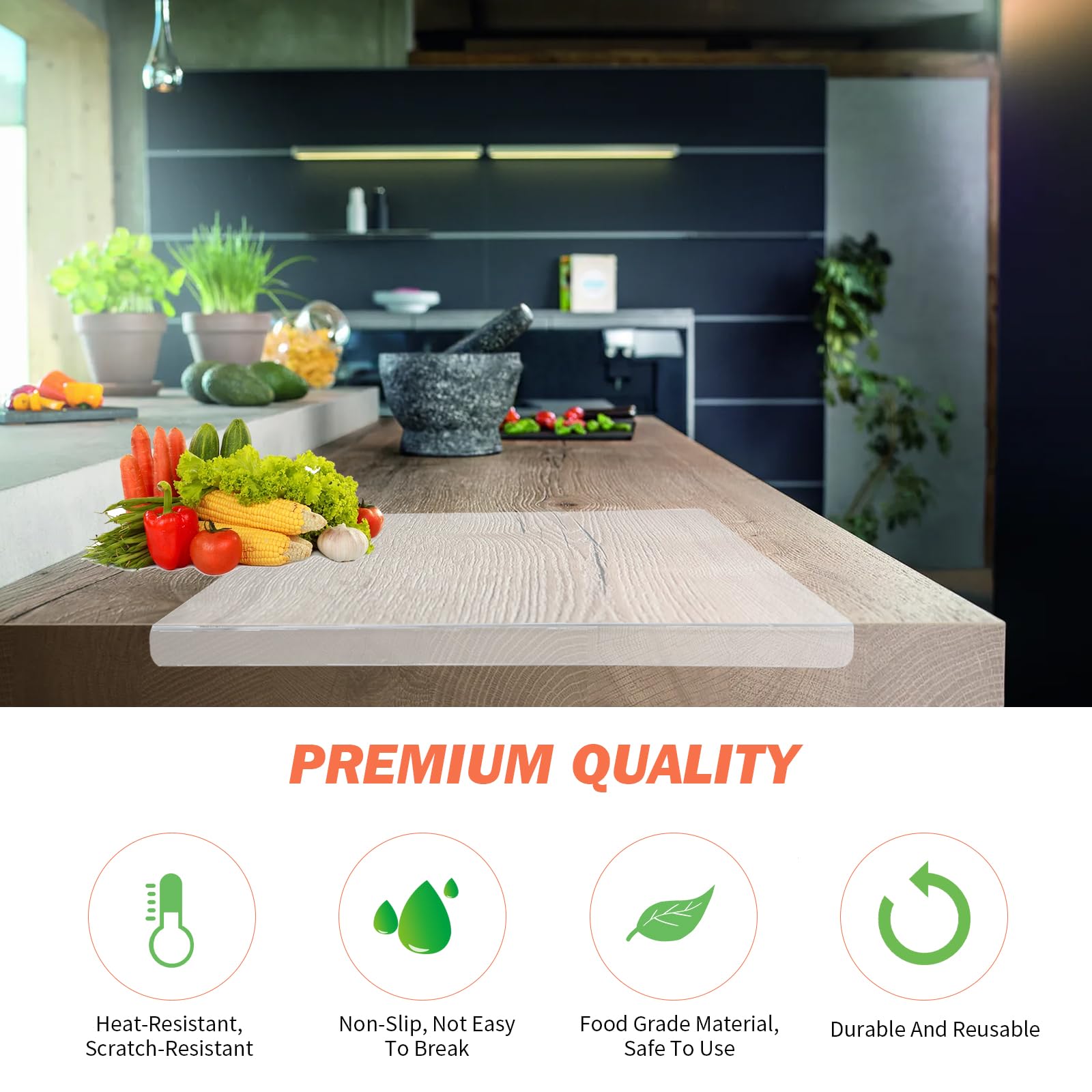 Acrylic Cutting Boards, Clear Acrylic Cutting Board with Lip, Worktop ...