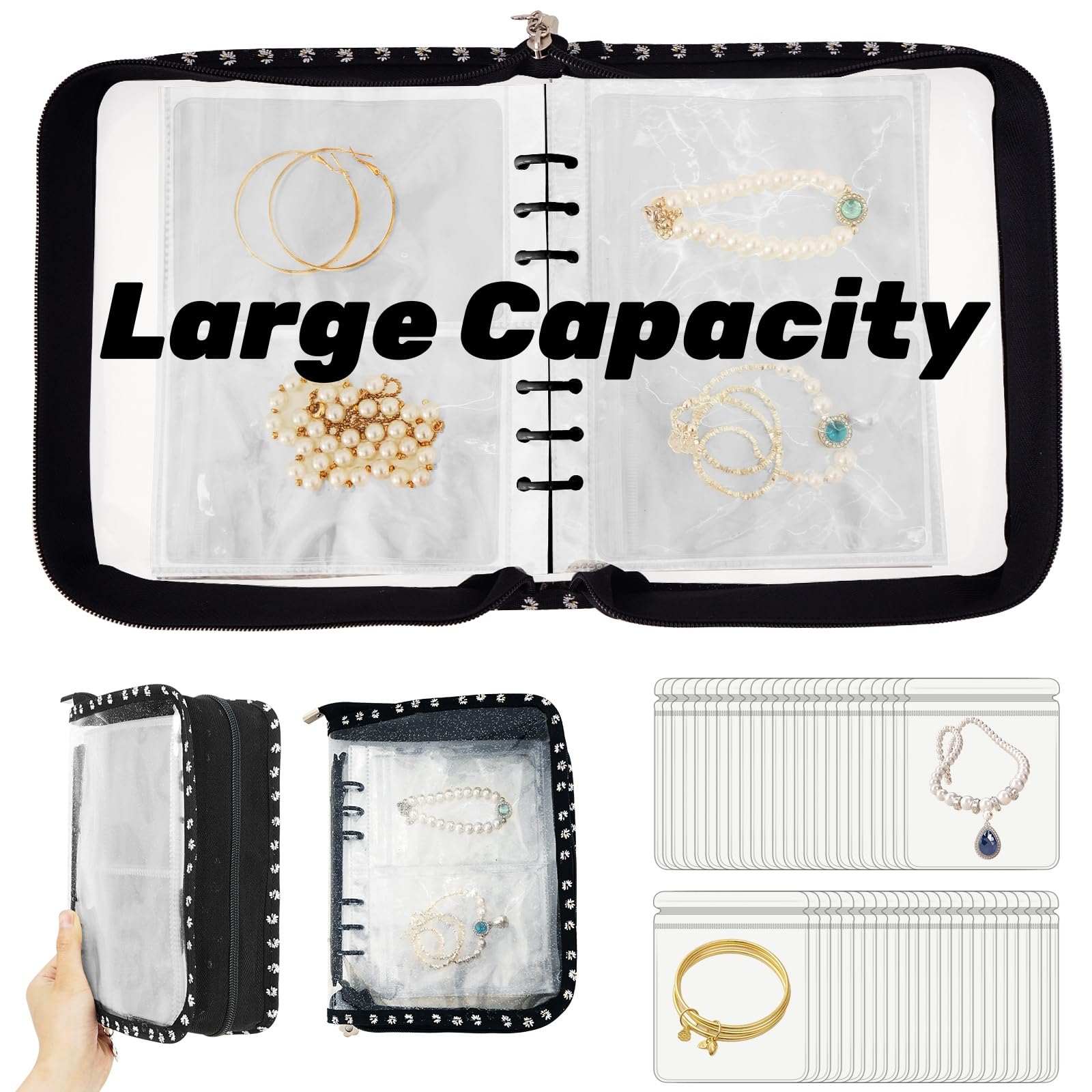 Amazon.com: SUBGIU Jewelry Organizer Book Storage Transparent Travel ...