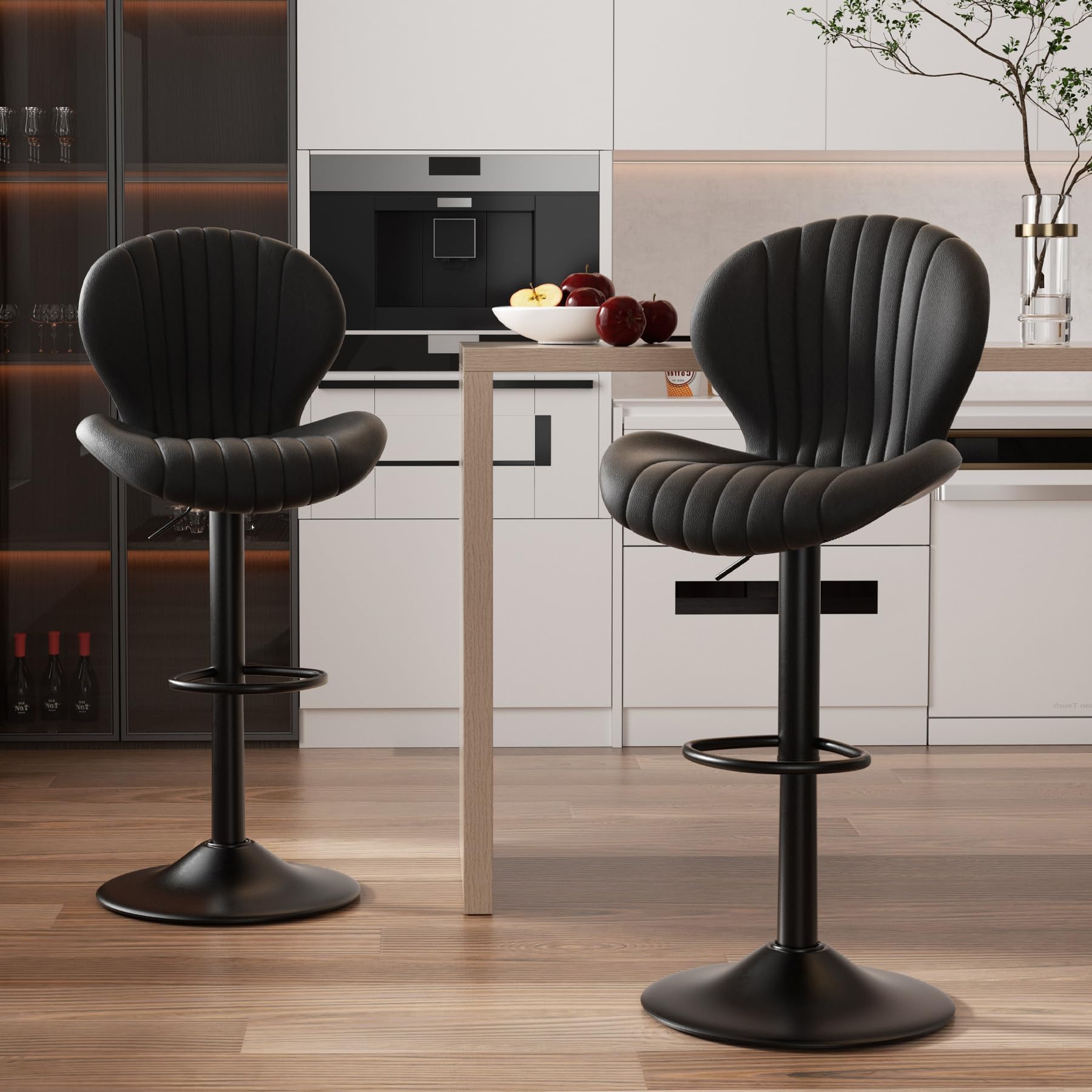Amazon.com: Nalupatio Bar Stools Set of 2 Modern Swivel Bar Chairs ...
