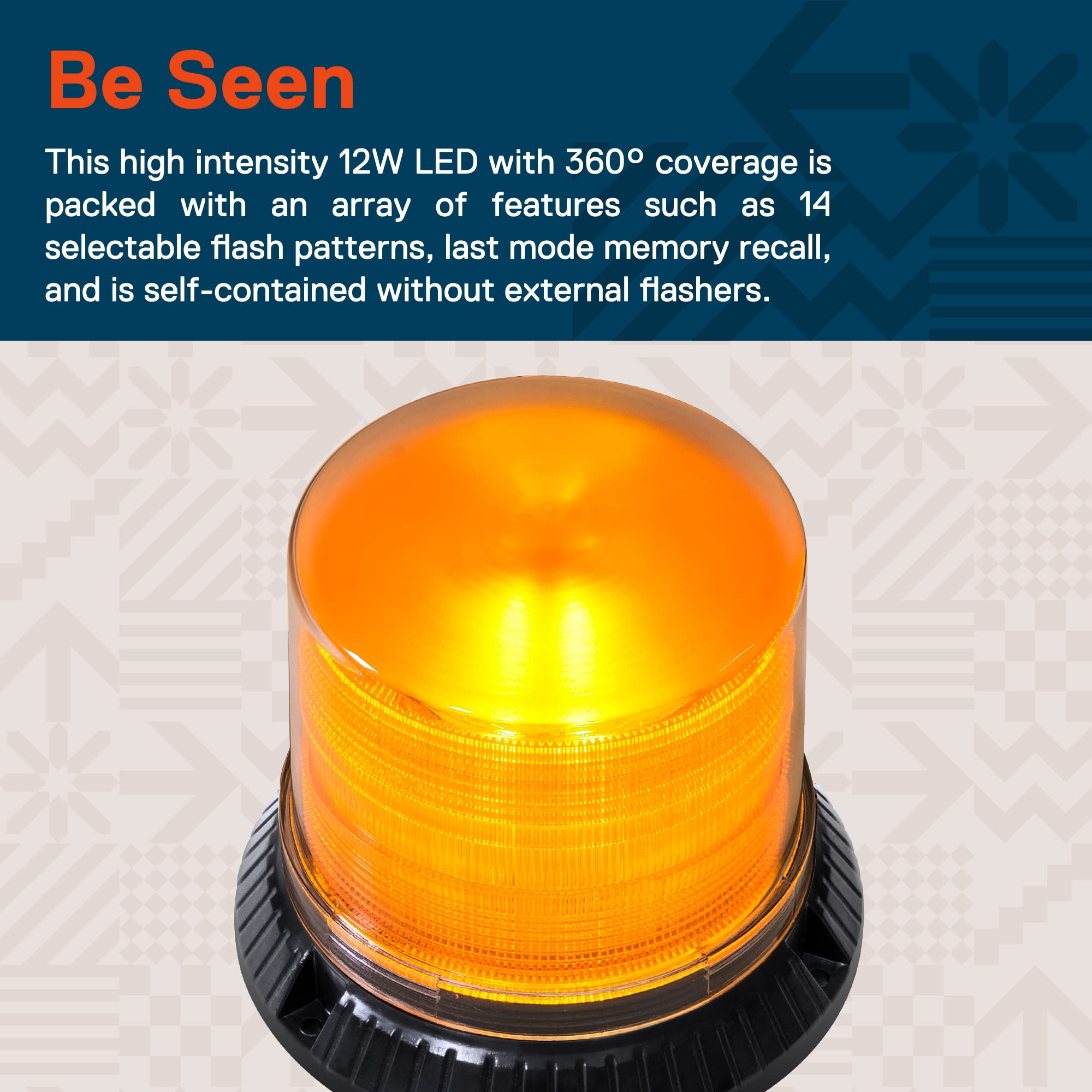 Buy 12W Amber LED Beacon Warning Light [Magnet/Permanent Mount] [Dust ...
