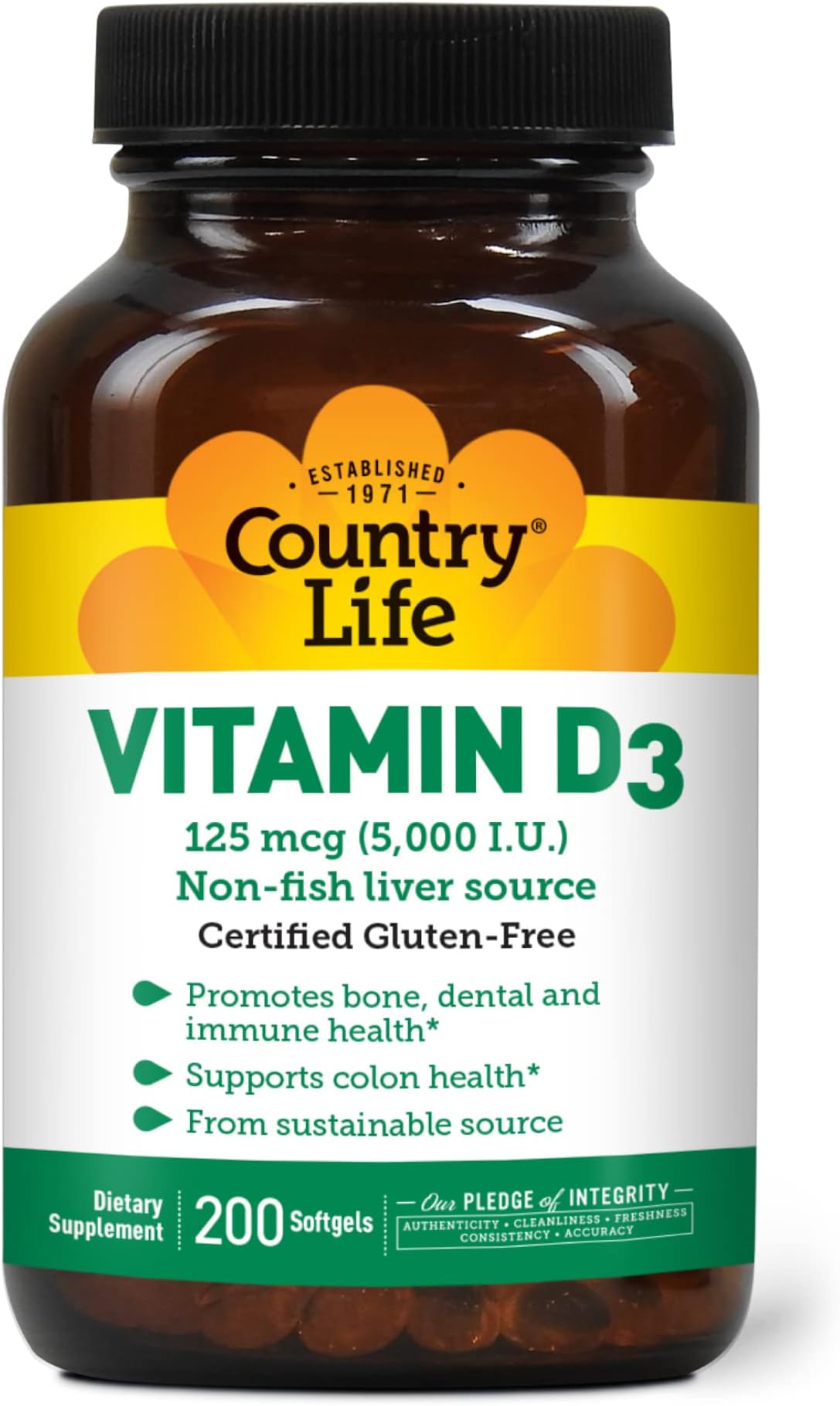 Amazon.com: COUNTRY LIFE Vitamin D3 5000 IU, 60 CT : Health & Household